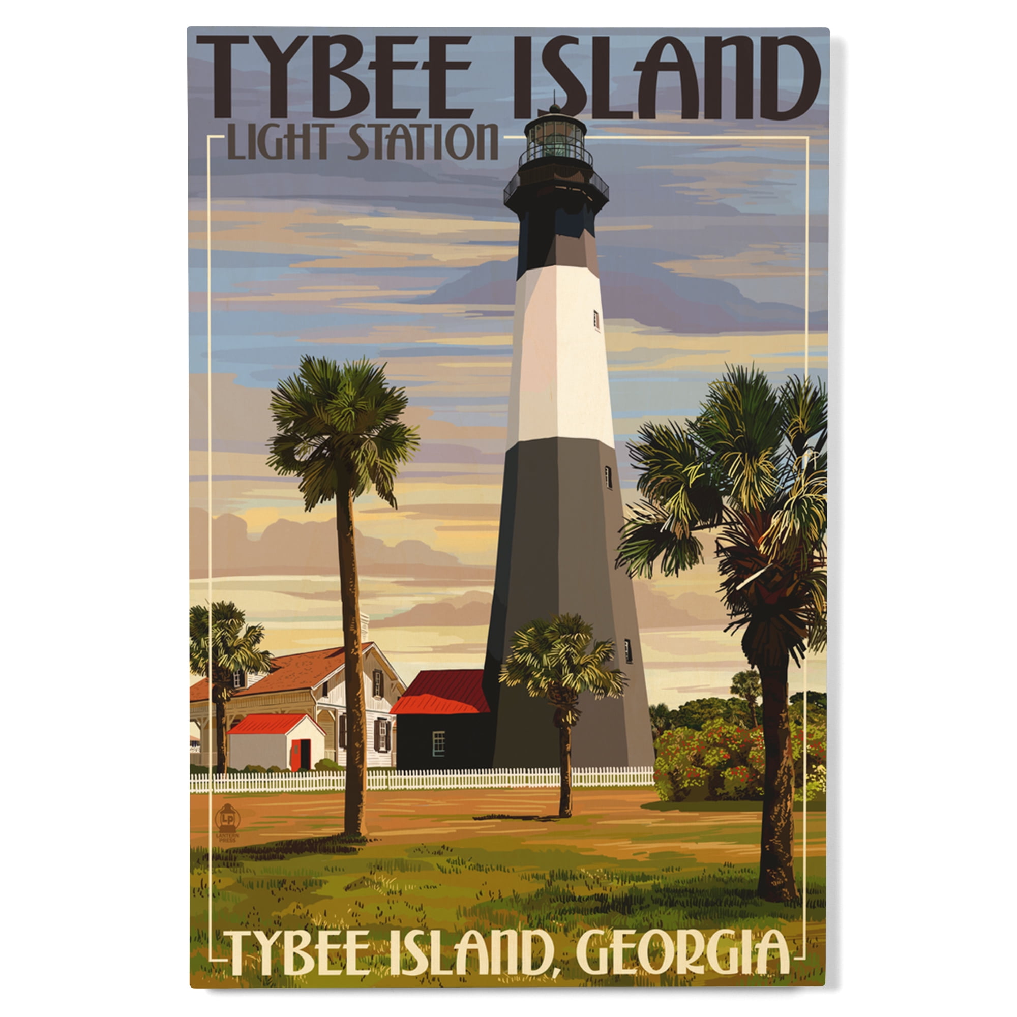 Tybee Island Light Station, Georgia Birch Wood Wall Sign (12x18 Rustic ...