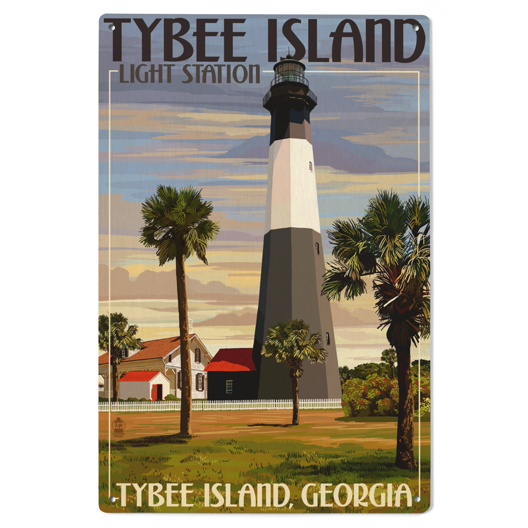 Tybee Island Light Station, Georgia Birch Wood Wall Sign (6x9 Rustic ...