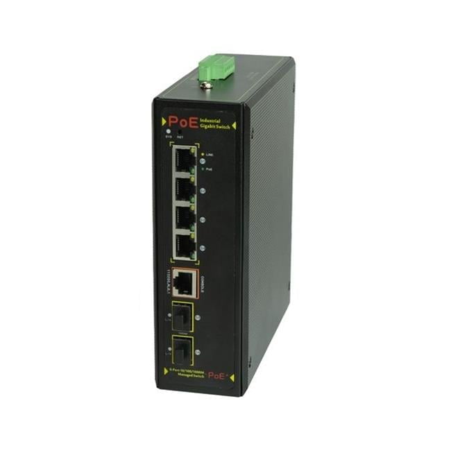 Tycon Systems TP-SW4G-2SFP 4 Port PoE, 2 SFP, Managed Industrial ...