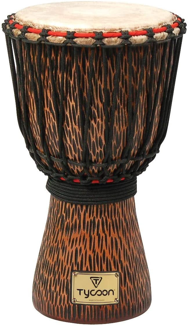 Tycoon Hand-Carved Chiseled Orange Series 10" Djembe - TAJ-10CO ...