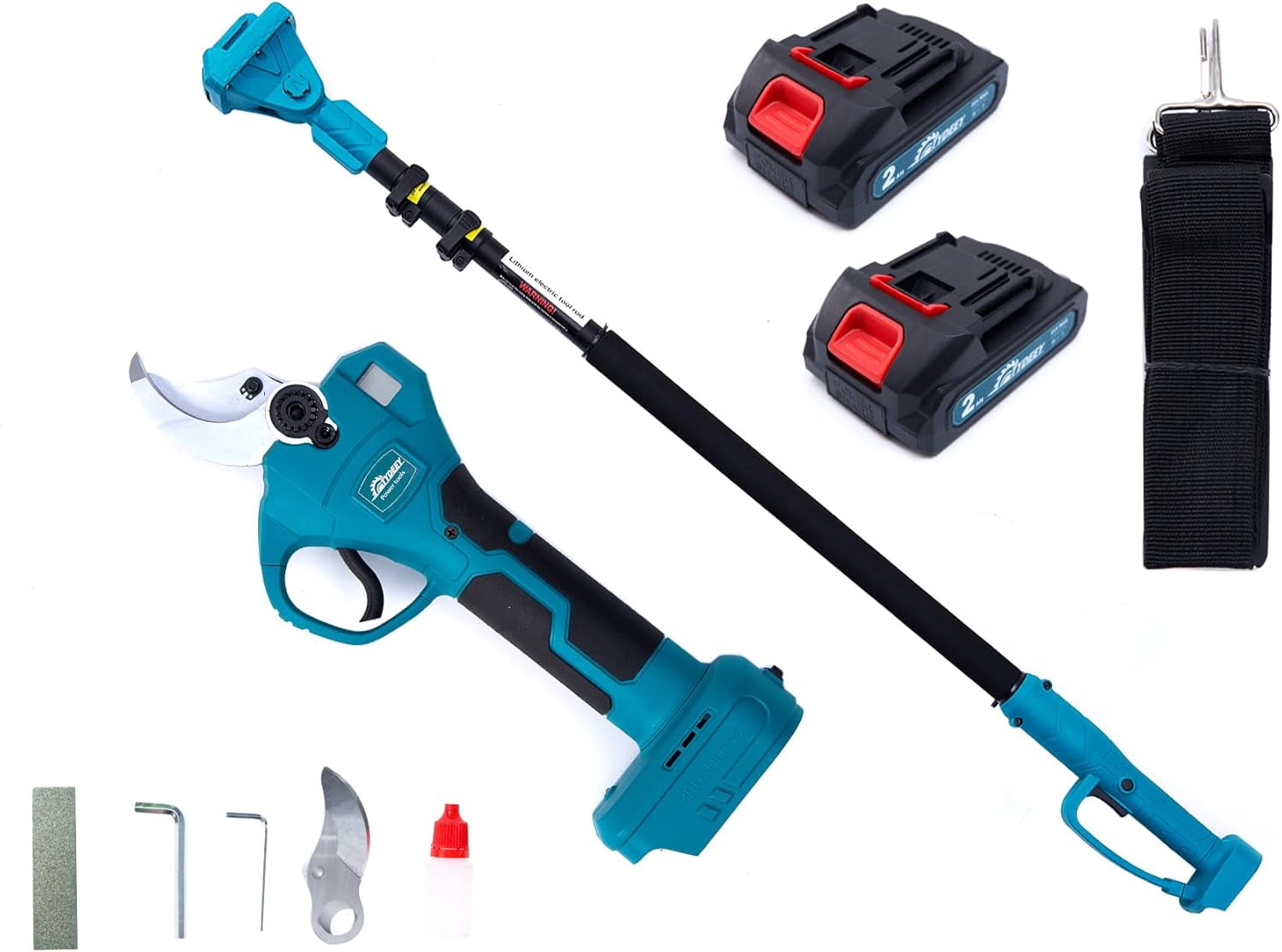 Tydeey Cordless Pole Pruning Shears, 1.6" Brushless Motor, 15.2ft Reach ...