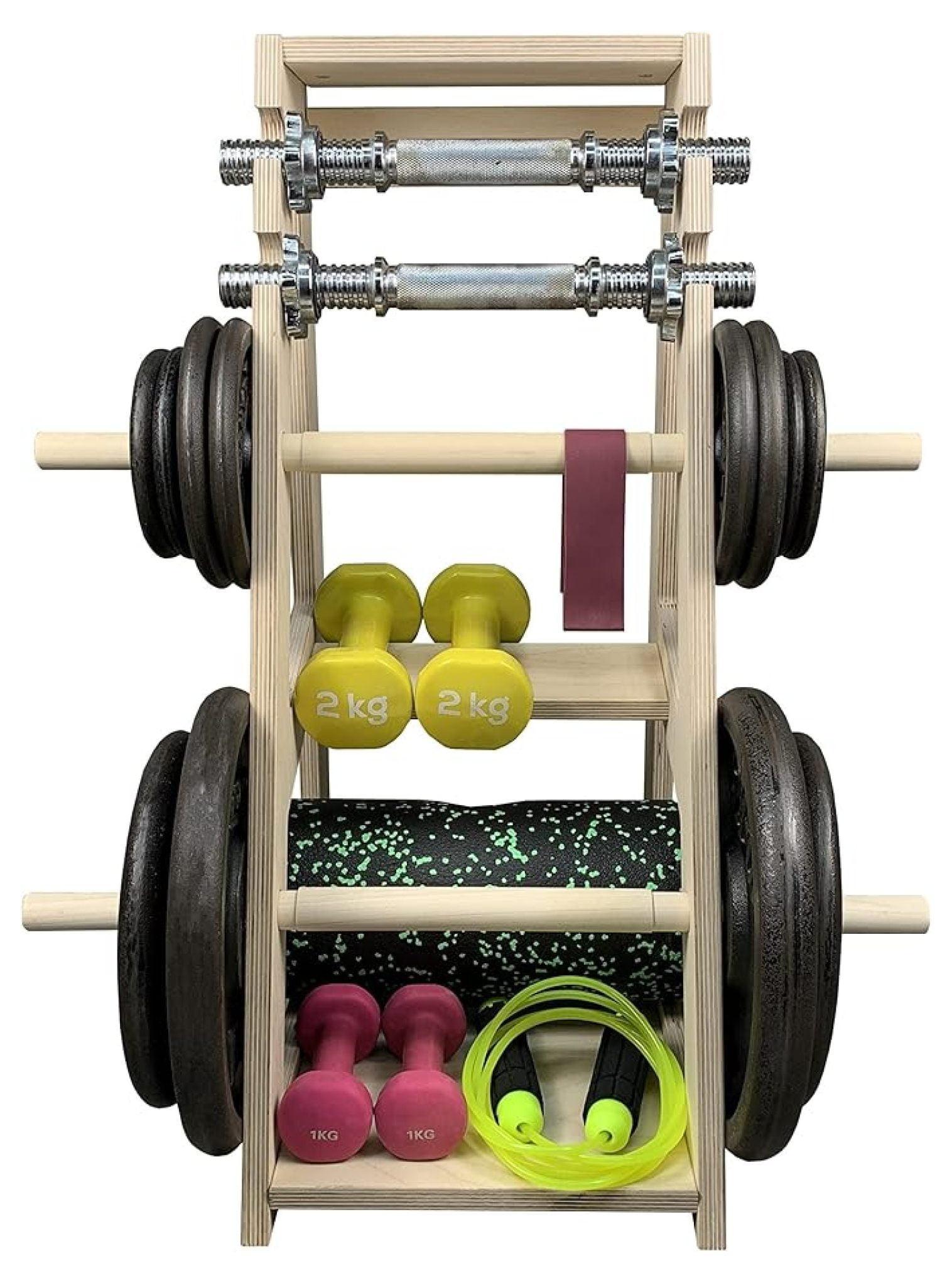 Tydi Up Vertical Disc Weight Holder - Wooden Home Gym Disc Rack ...