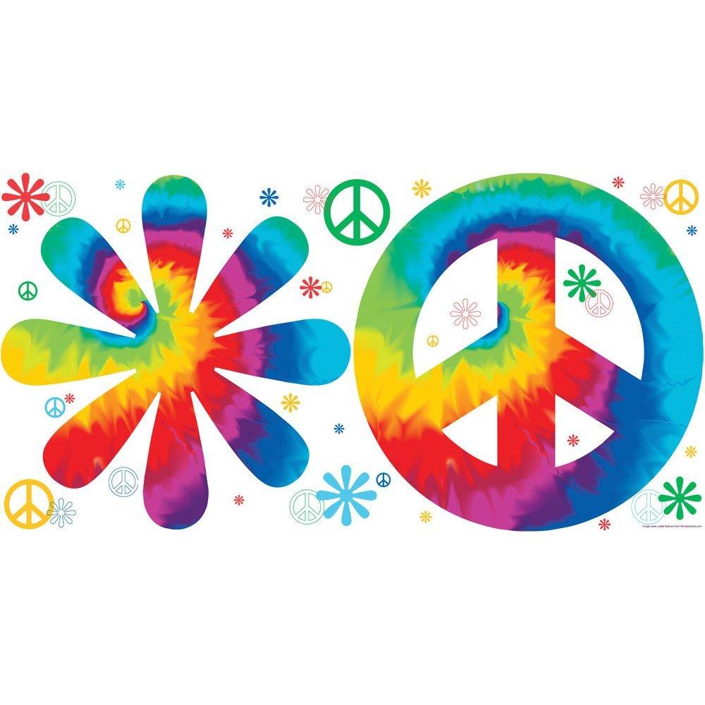 Tye Dye Plastic Table Cover Peace Sign 54" x 106" Lot of 2 - Walmart.com
