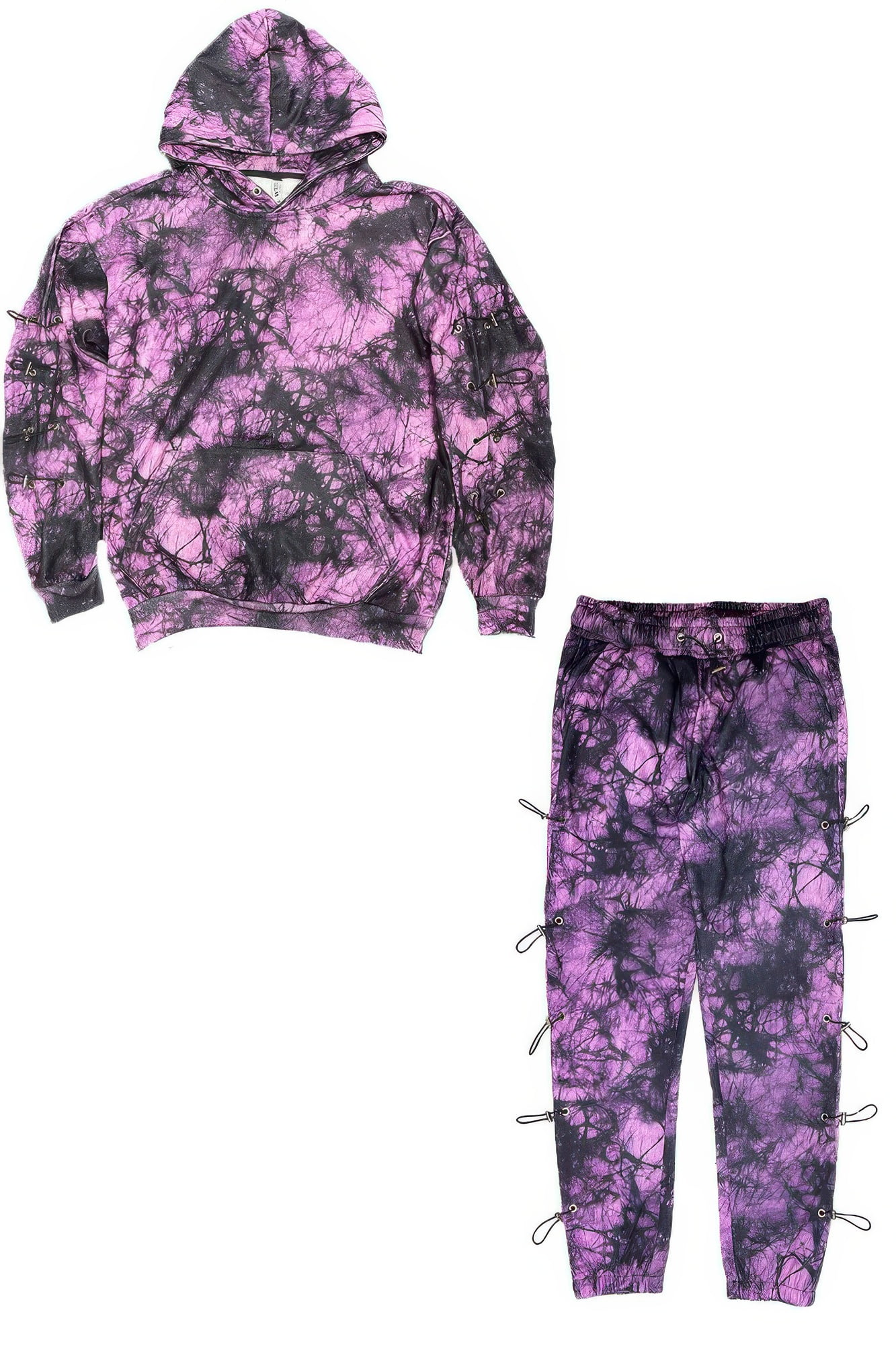 Tye Dye Sleeve Toggle Hoodie And Sweat Set - Walmart.com
