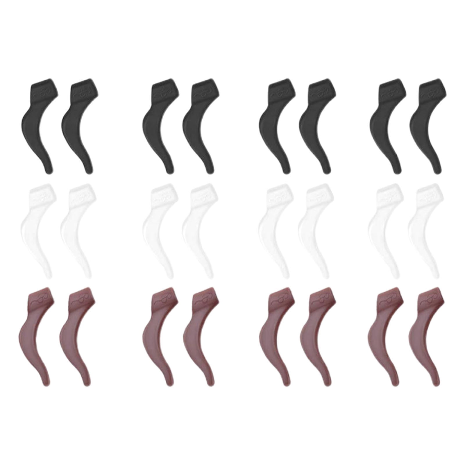 Tyeign 12-Pairs Clear Silicone Glasses Ear Grips Anti-Slip Hook ...