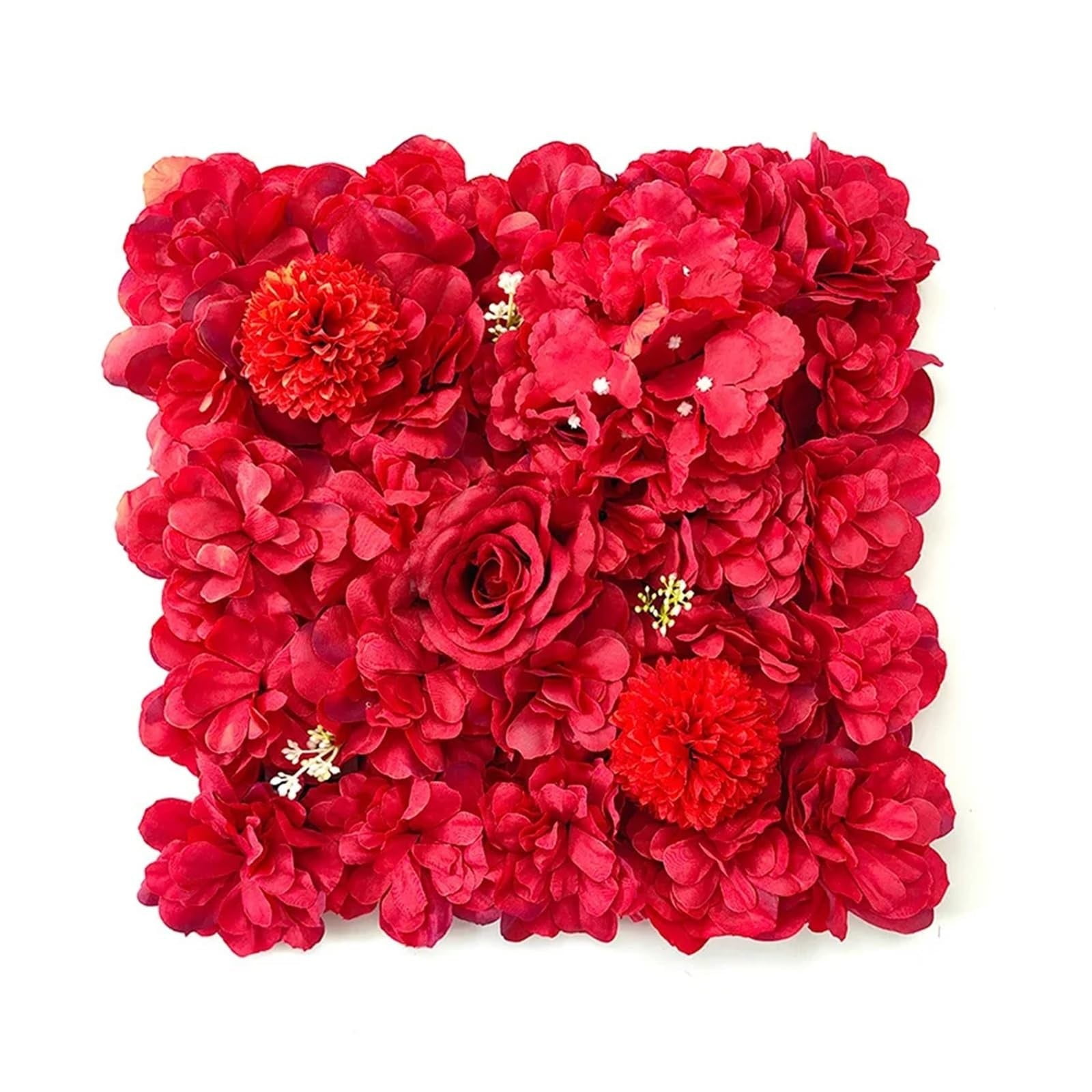 Tyeign 15 X 15 in Artificial Rose Wall Panel, 3D Silk Flower Tile for ...
