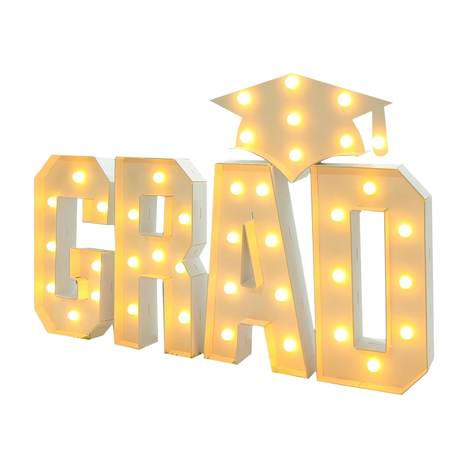Tyeign 2025 Graduation Letters Light Cap Decorations 60cm, Class ...