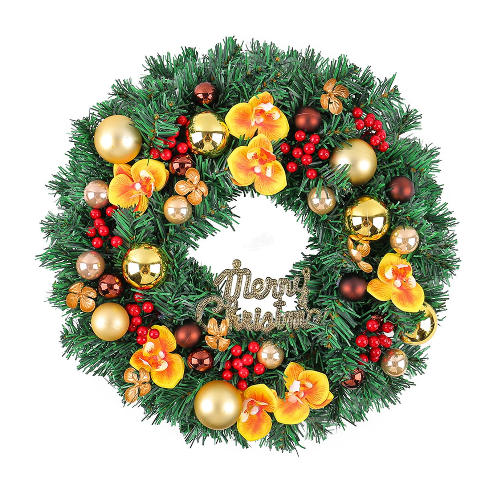 Tyeign Artificial Christmas Wreath for Front Door, Outdoor Hanging ...