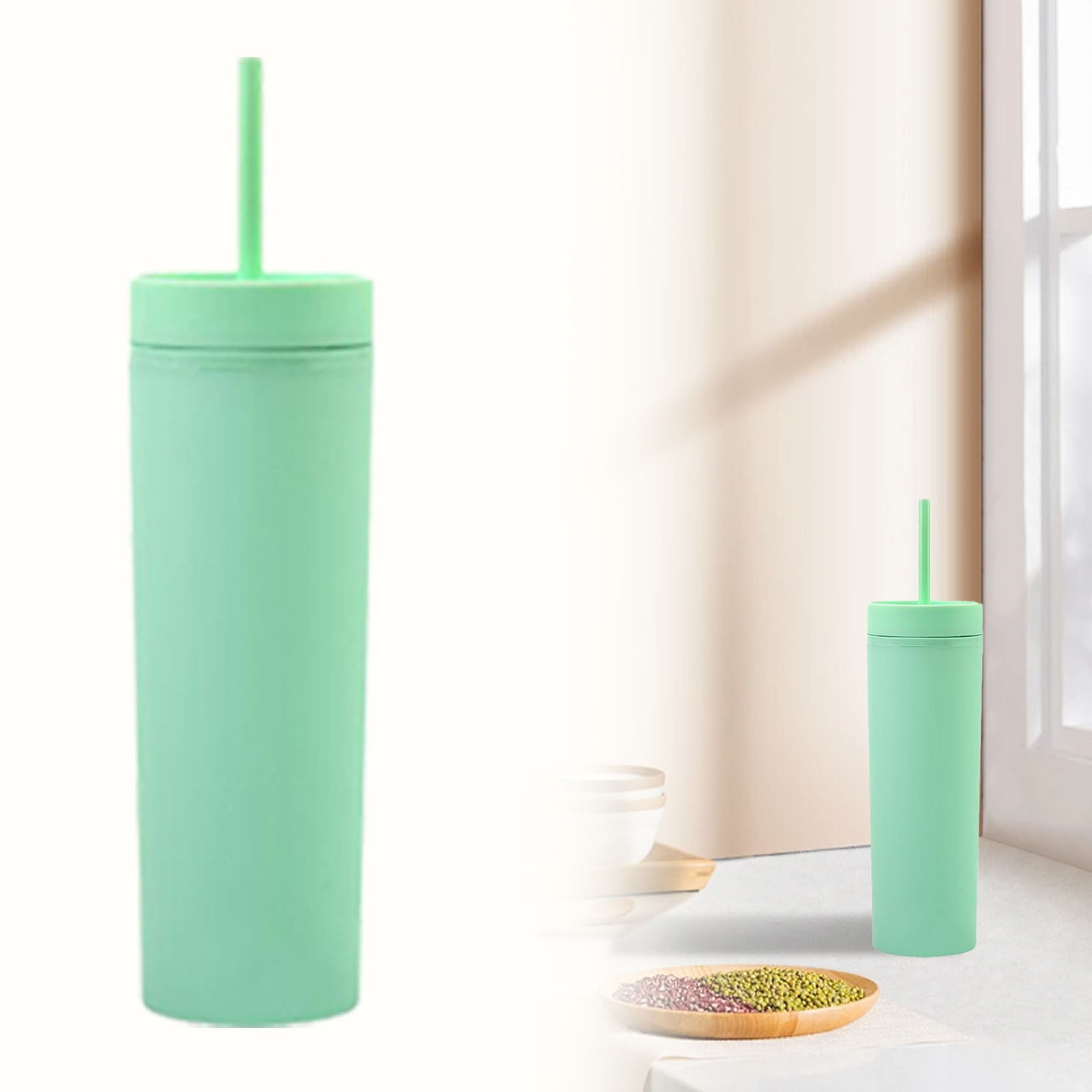 Tyeign Clearance Glass&Bottle 16Oz Tumbler with Lid and Plastic Water ...