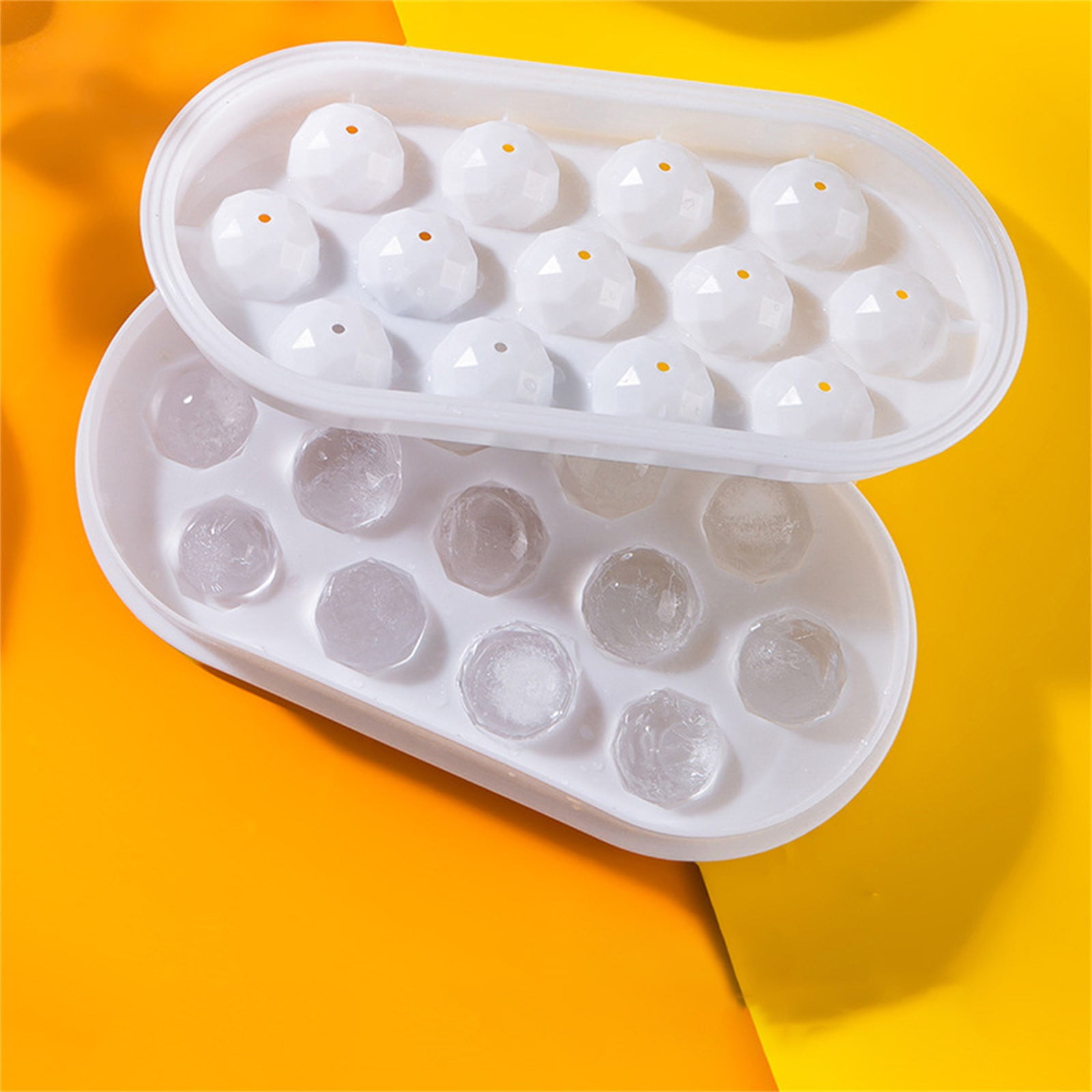 Tyeign Clearance Ice Cube Mold Stackable Round Ice Cube Tray Set with ...