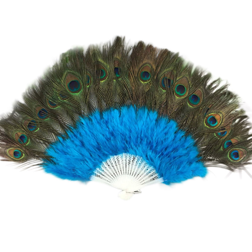 Tyeign Feather Fans Large Wedding Showgirl Dance Elegant Large Feather ...