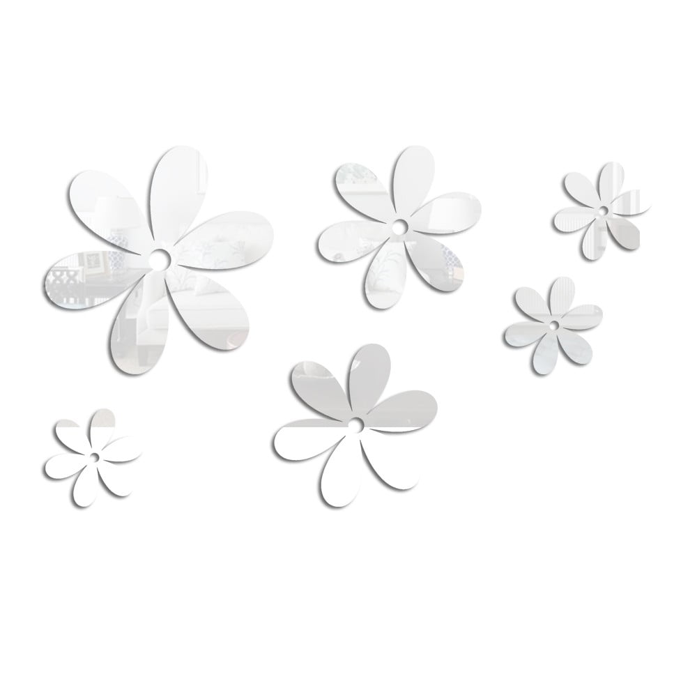 Tyeign Home Wall Stickers, Acrylic, 6 Pieces 3D Acrylic Mirror Wall ...