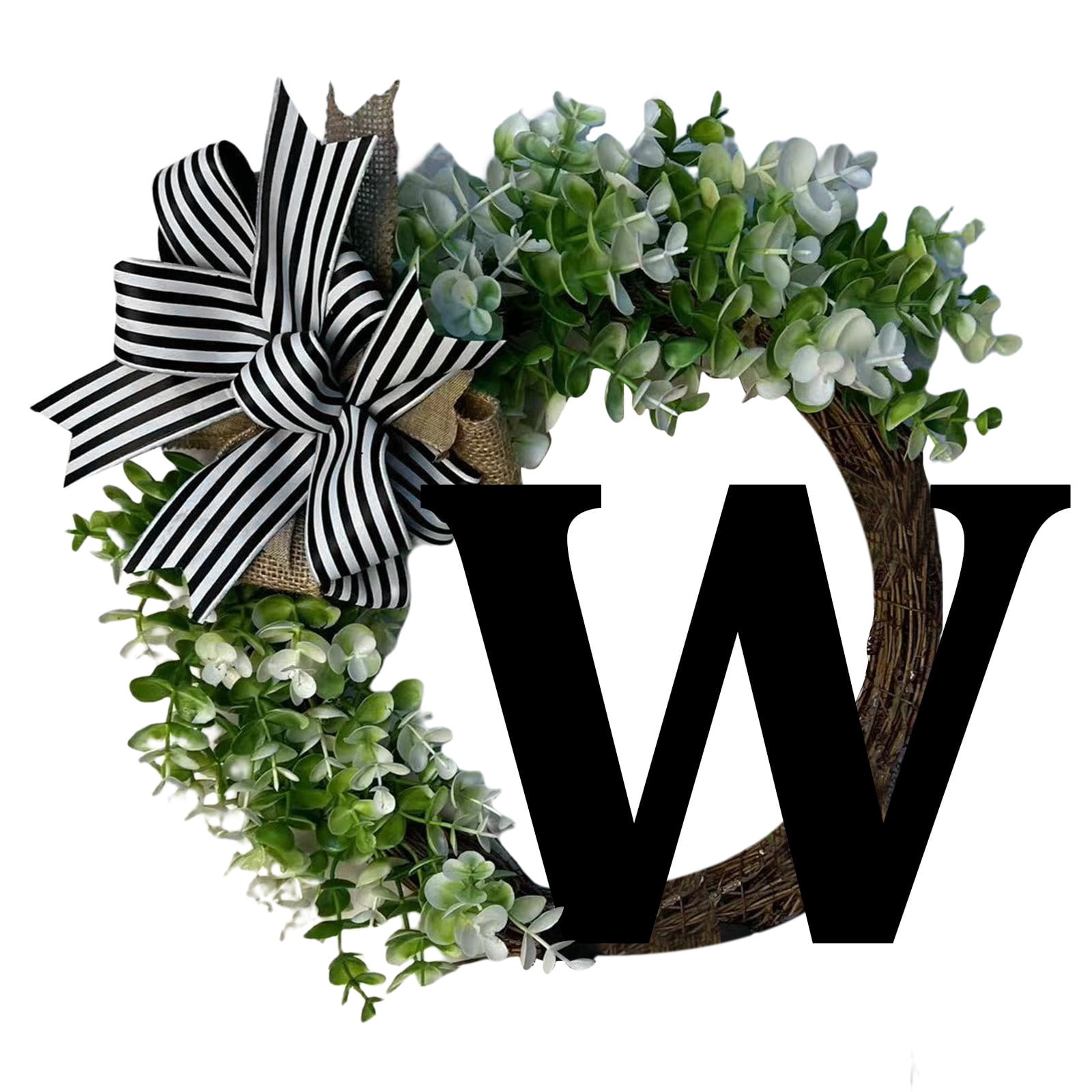 Tyeign Last Name Year Round Front Door Wreath With Bow - Welcome Sign ...