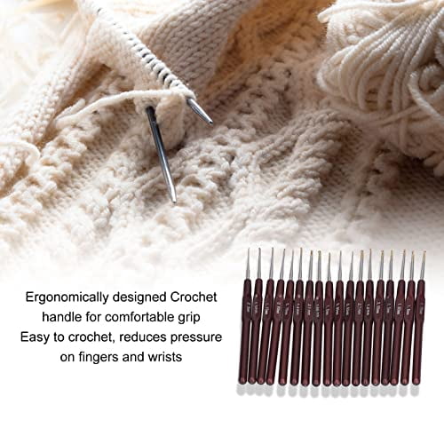 Tyenaza 18 Size Crochet Hook Set, 0.5mm - 2.2mm Ergonomic Handle ...