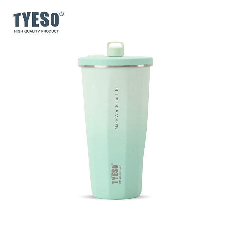 Tyeso 600ML Stainless Steel Coffee Cup With Straw Gradient Color ...