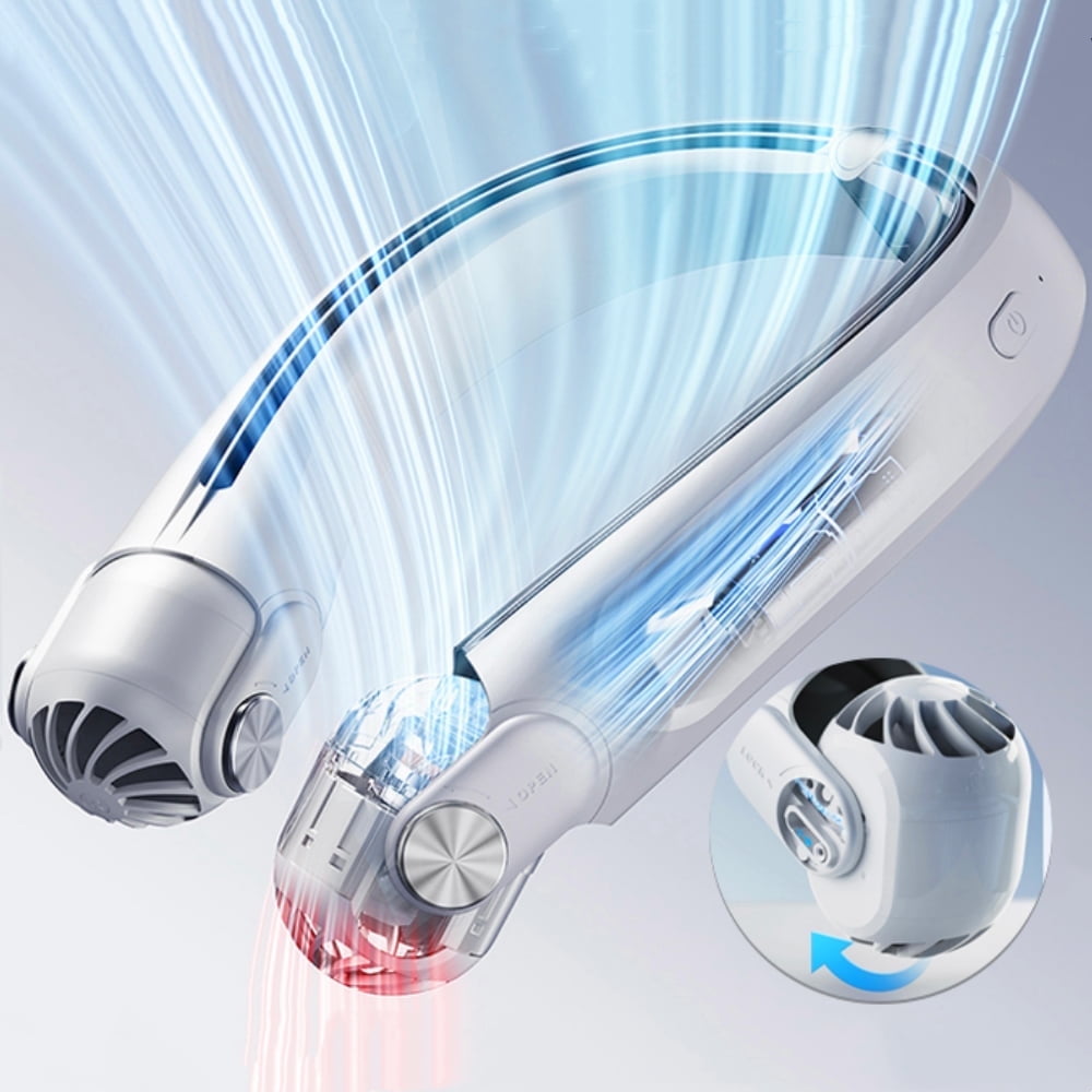 Tyethy Neck Fan, Portable Hands-Free Bladeless Fan, Adjustable Air ...