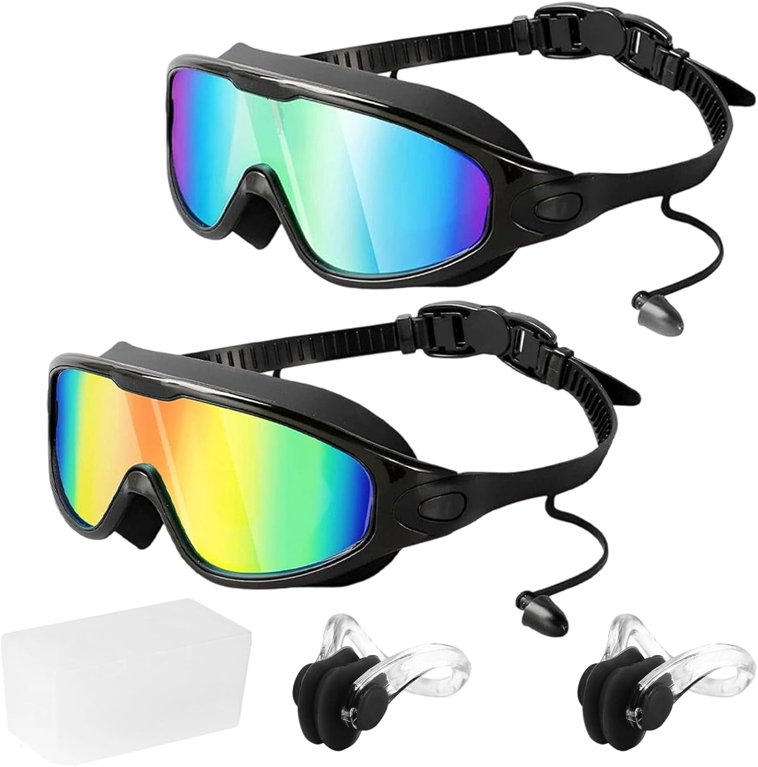 Tyglobal Swim Goggles, Large Frame Waterproof and Anti-Fog Swimming ...