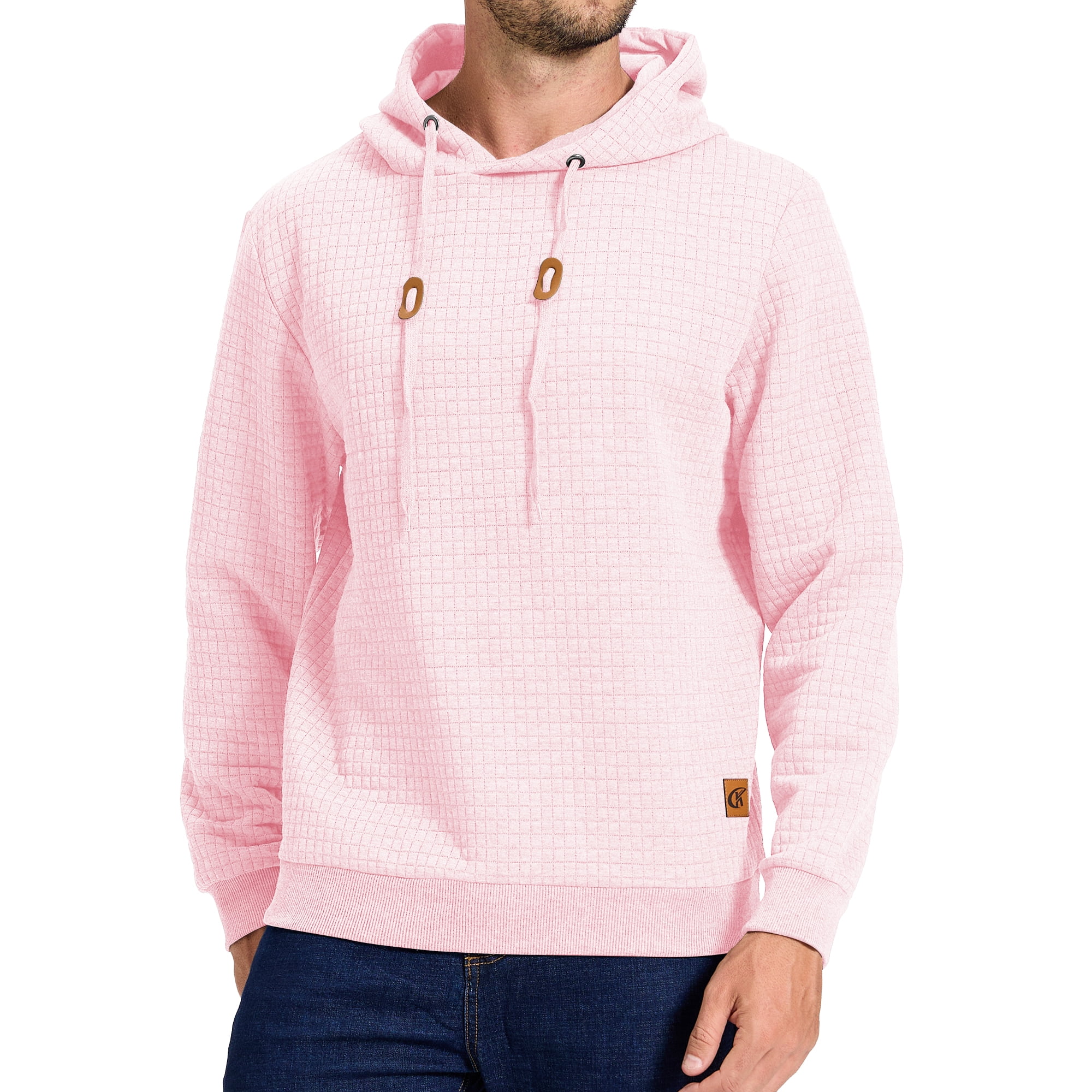 Tyhengta Mens Hooded Sweatshirt Casual Long Sleeve Drawstring Jacquard ...