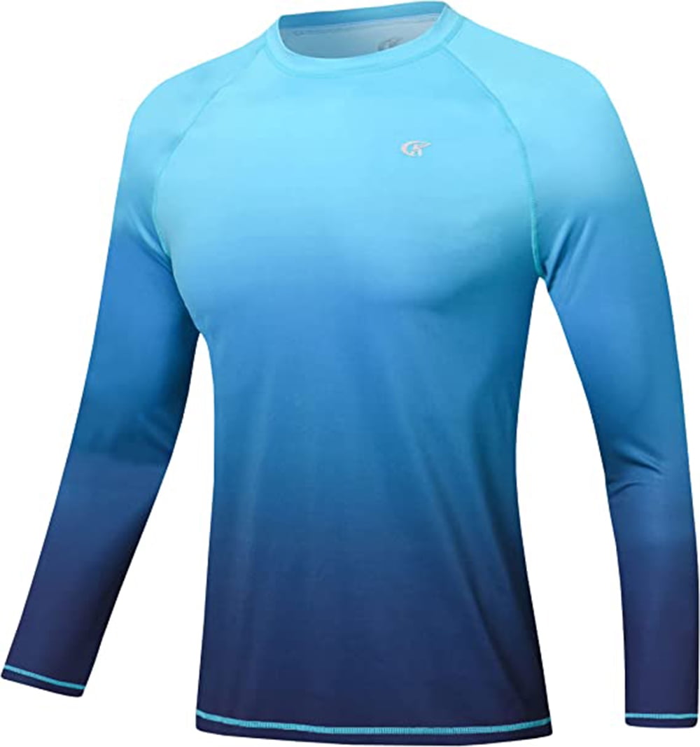 Tyhengta Men's Long Sleeve Swim Shirts Rashguard UPF 50+ UV Sun ...