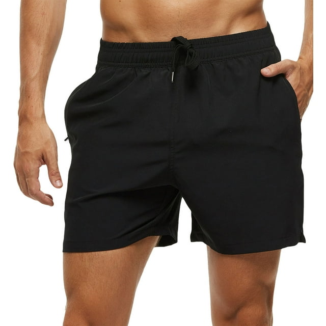 Tyhengta Mens Swim Trunks Quick Dry Beach Shorts With Zipper Pockets
