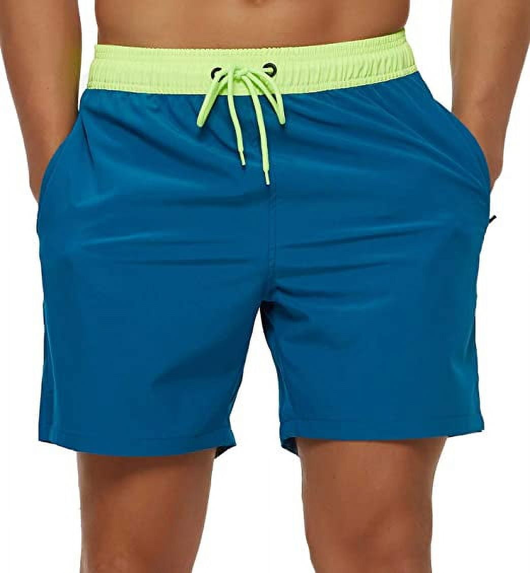 Tyhengta Men's Swim Trunks Quick Dry Beach Shorts with Zipper Pockets ...