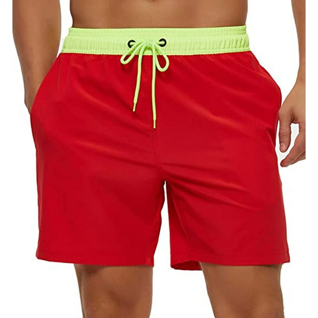 Tyhengta Men's Swim Trunks Quick Dry Beach Shorts with Zipper Pockets ...