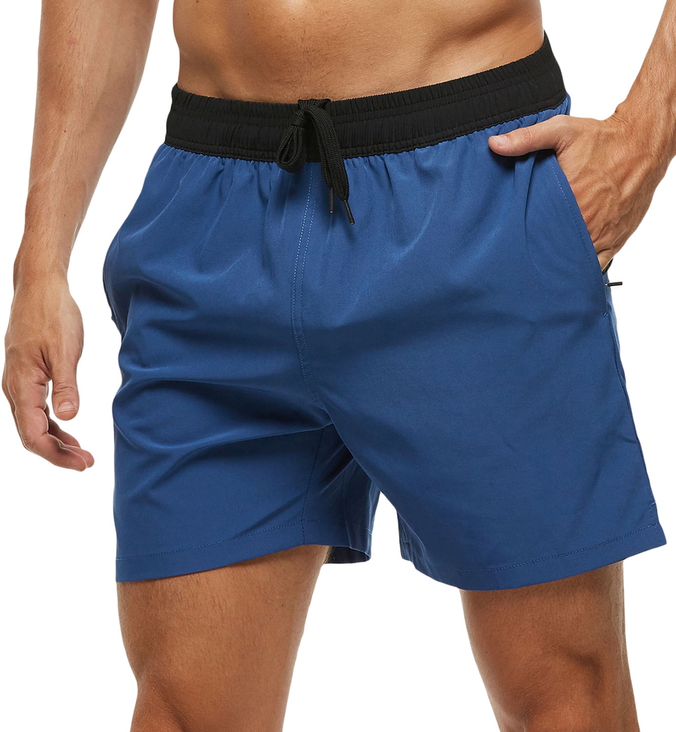 Tyhengta Mens Swim Trunks Quick Dry Beach Shorts With Zipper Pockets