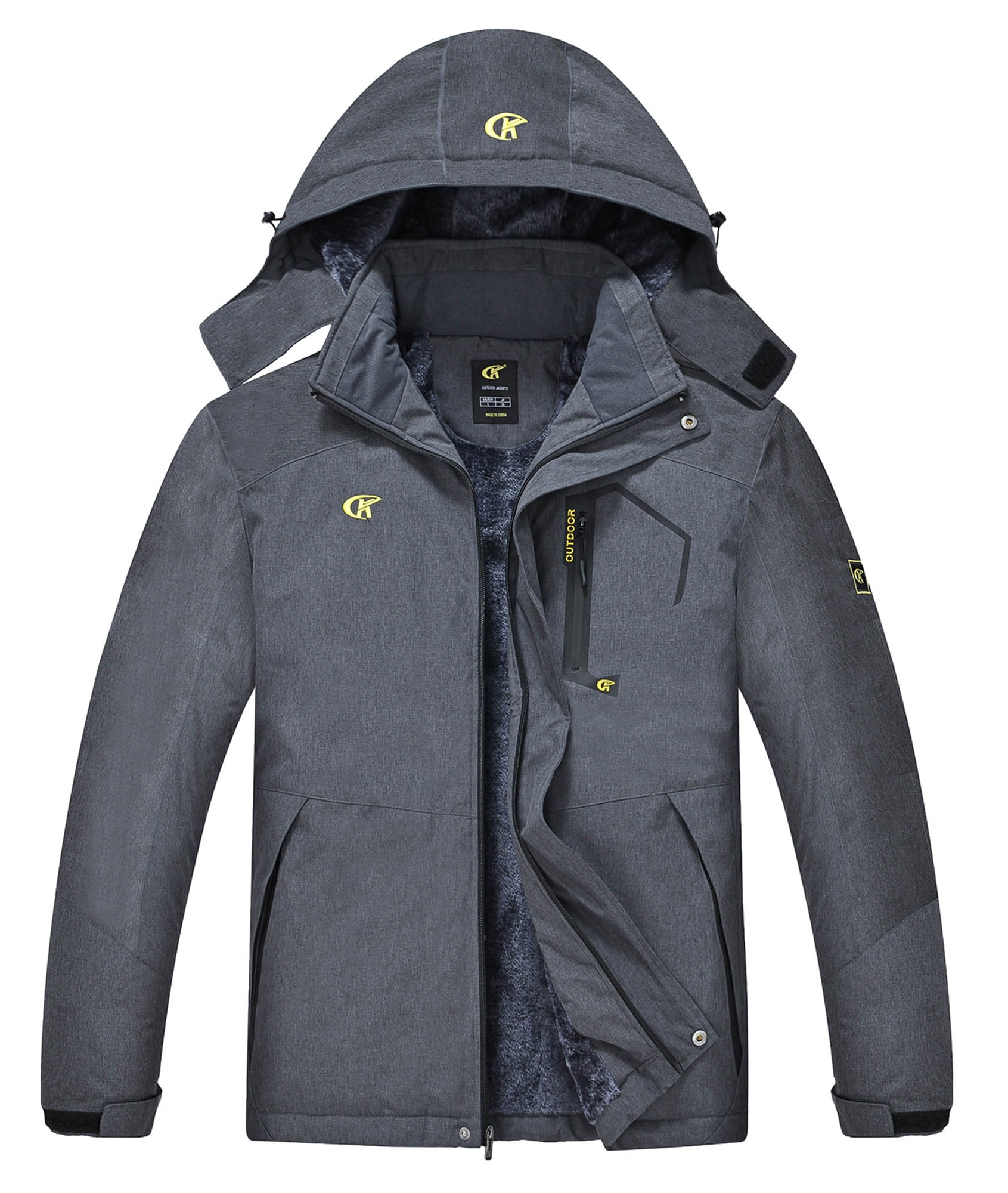 YuKaiChen Men's Waterproof Ski Jacket, Windproof Winter Mountain Snow ...