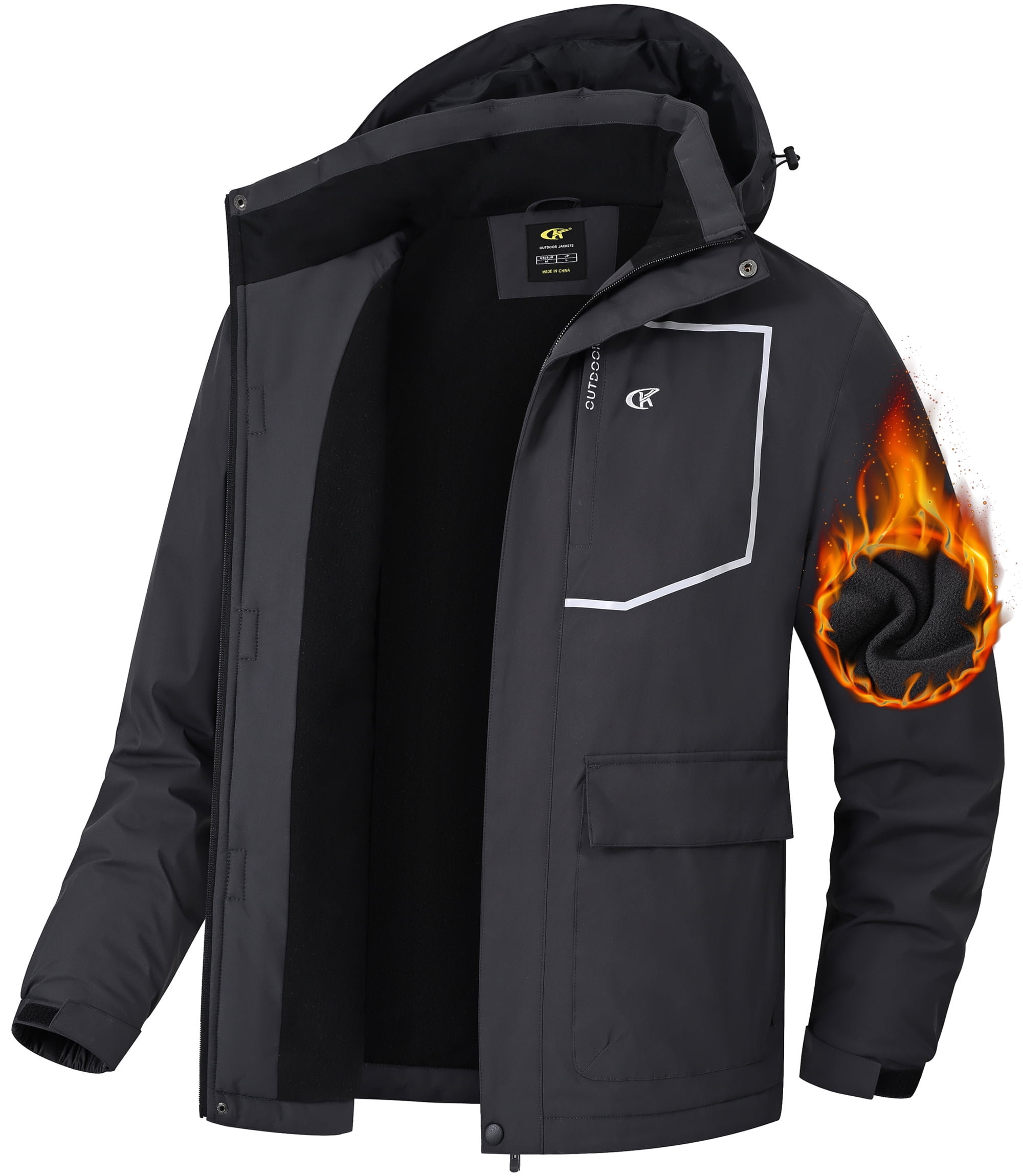 Tyhengta, Men's Waterproof Ski Jacket, 2XL, Carbon Gray - Walmart.com