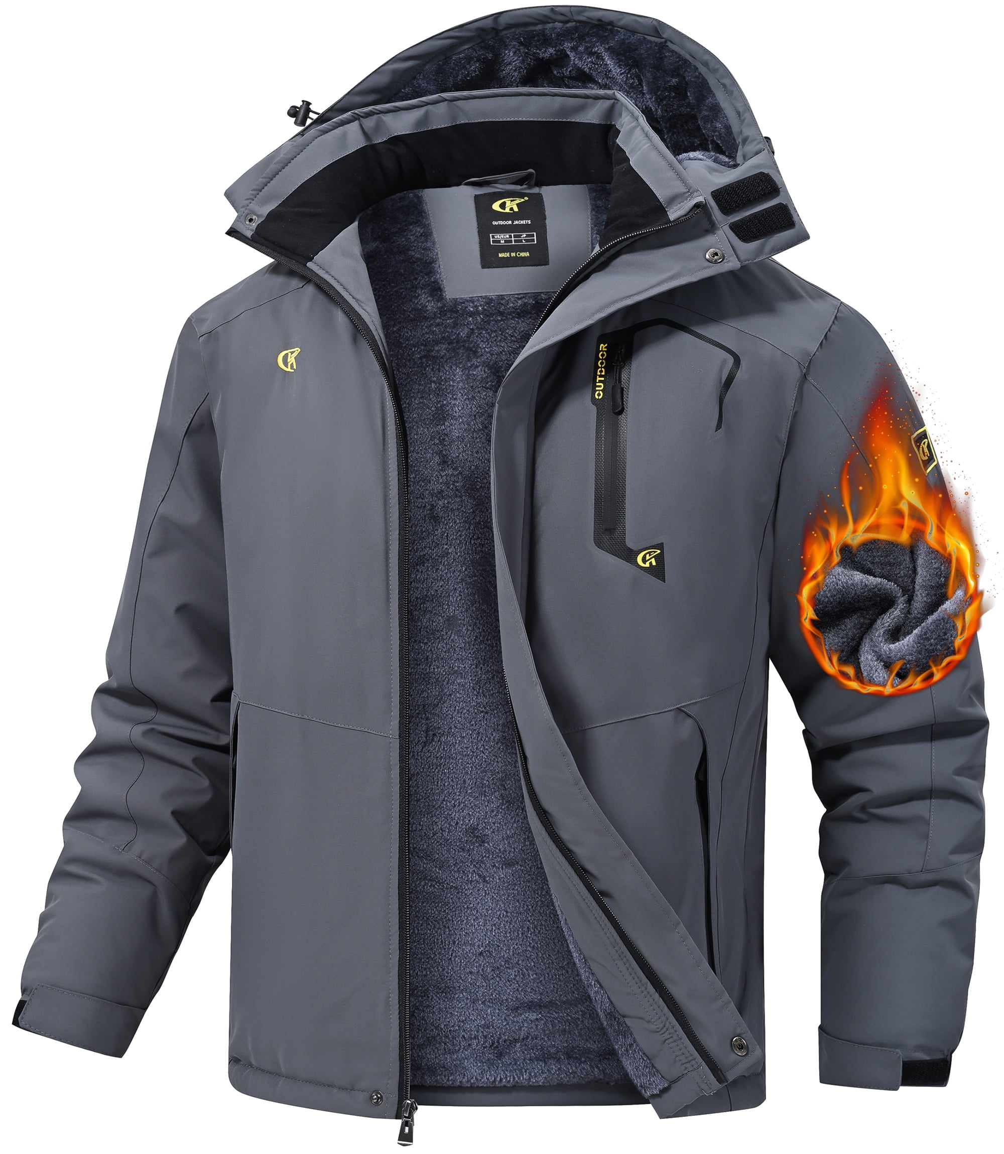 Tyhengta Men's Winter Skiing Jackets Water Resistant Fleece Coats ...