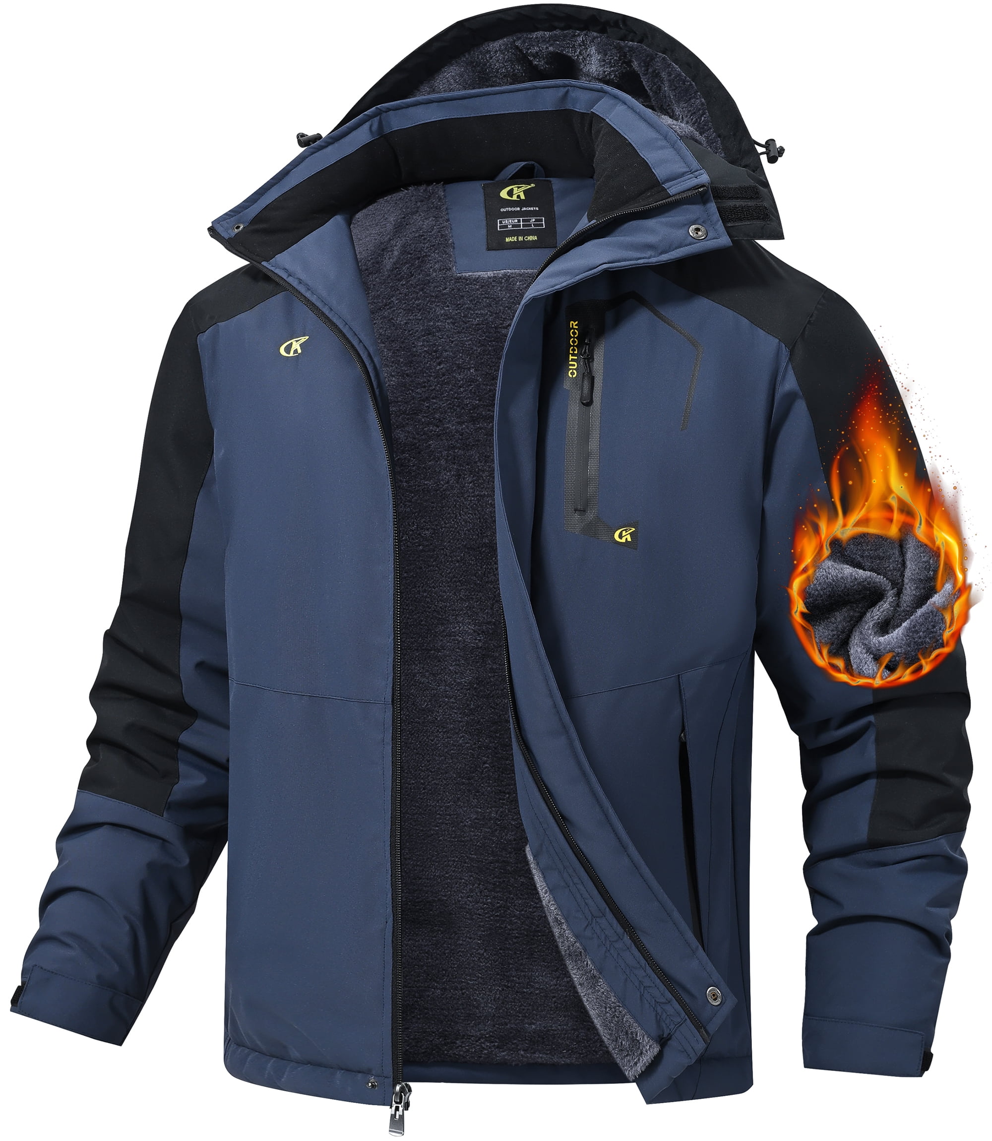 Tyhengta Men's Winter Skiing Jackets Water Resistant Fleece Coats ...