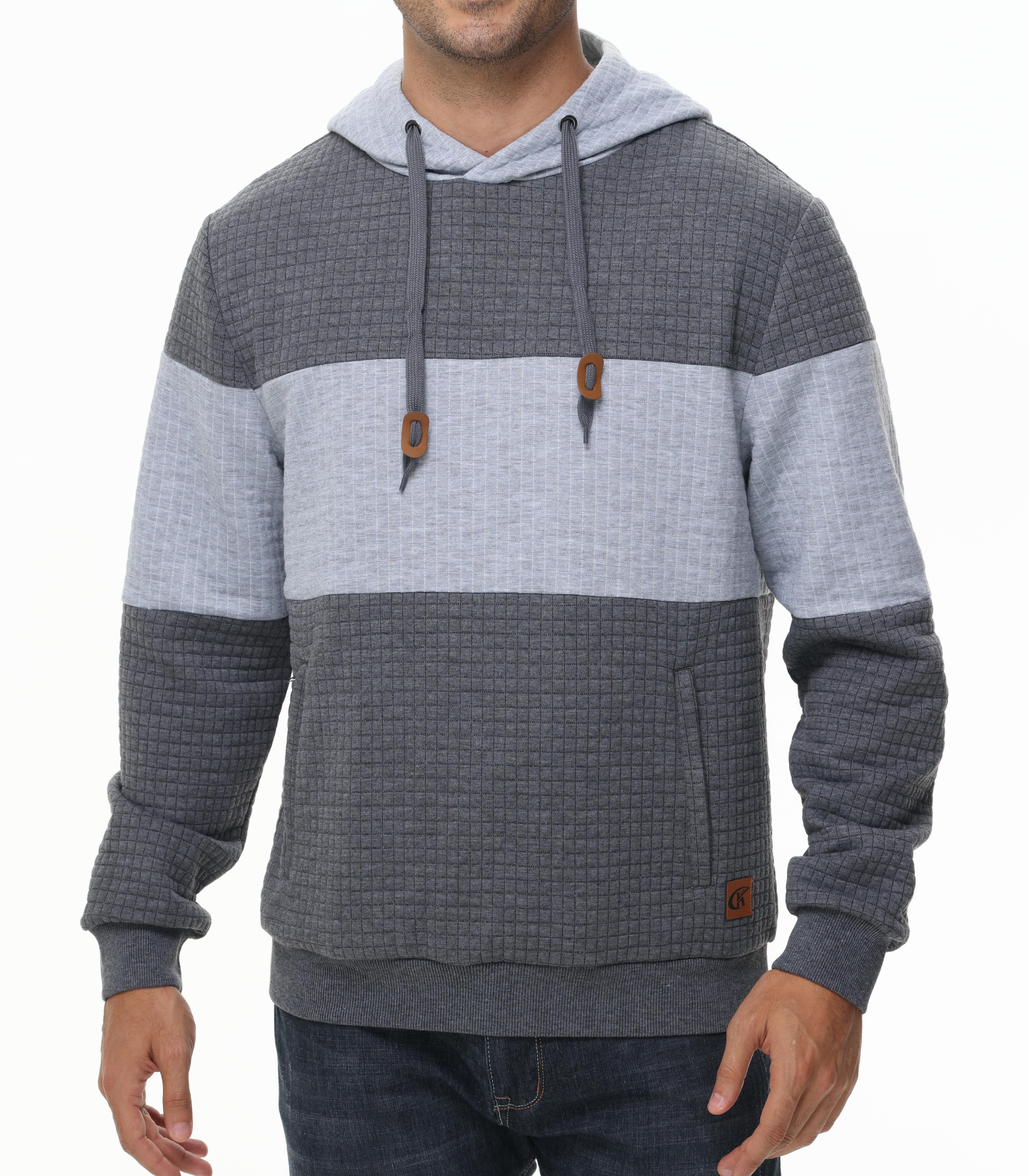 Tyhengta Mens Hooded Sweatshirt With Zipper Pockets Casual Long Sleeve ...