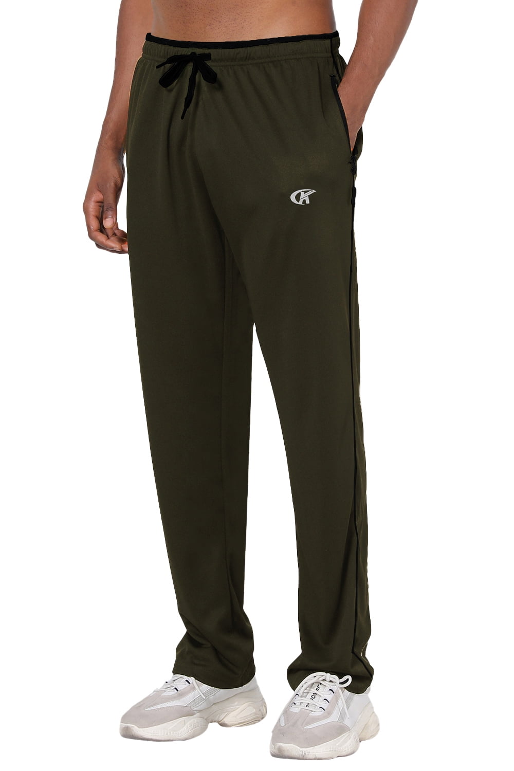 Tyhengta Mens Athletic Pants, Open Bottom, Mesh Polyester Sweatpants ...