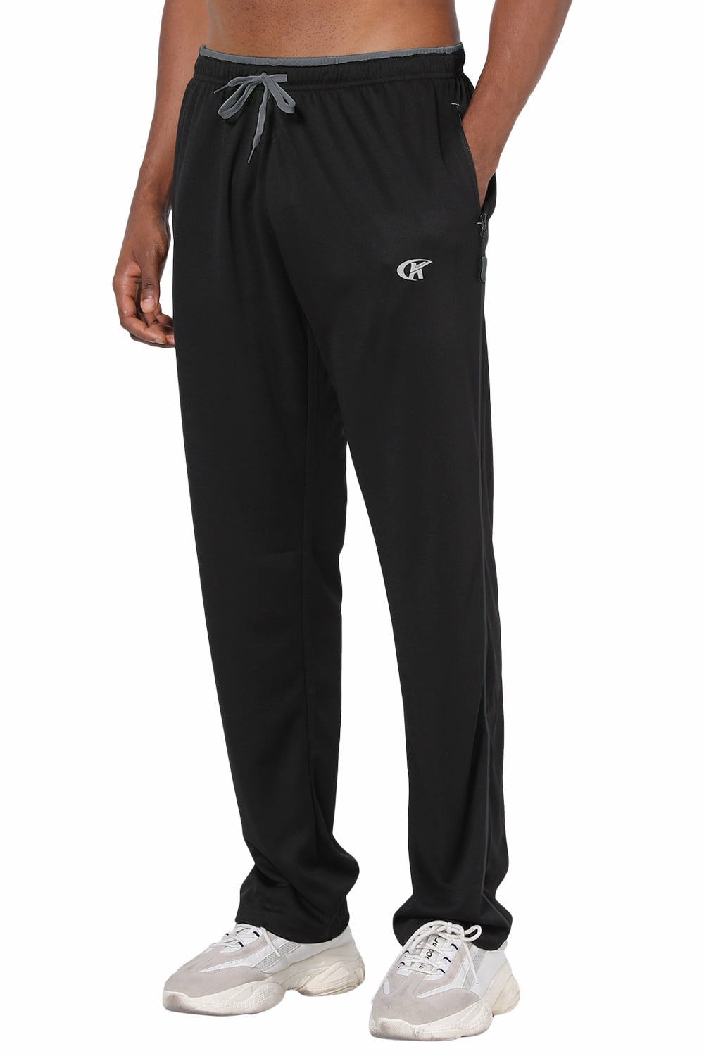 Tyhengta Mens Athletic Running Pants, Open Bottom, Mesh Sweatpants with ...