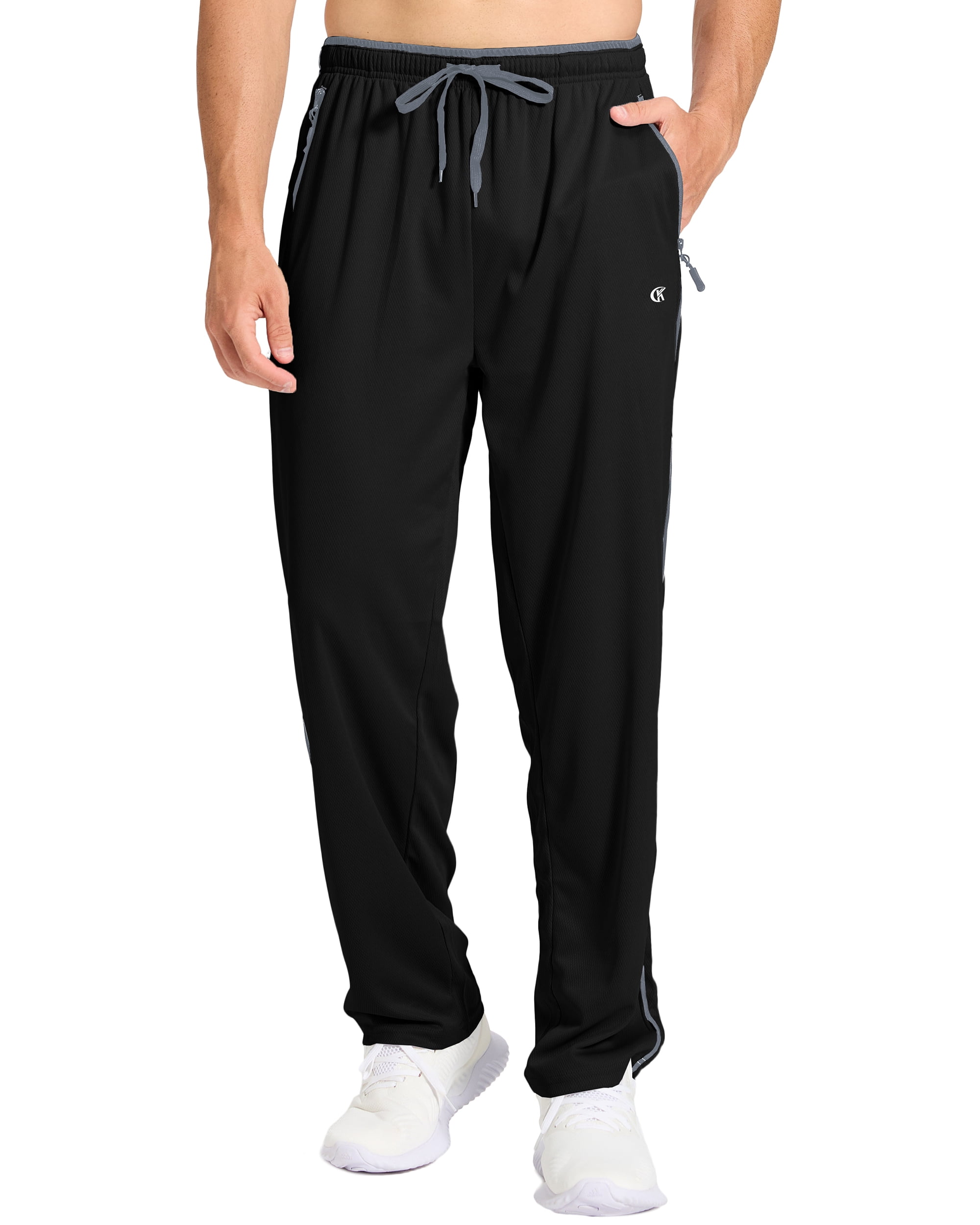 Tyhengta Men's Lightweight Athletic Jogging Sweatpants, Open Bottom ...