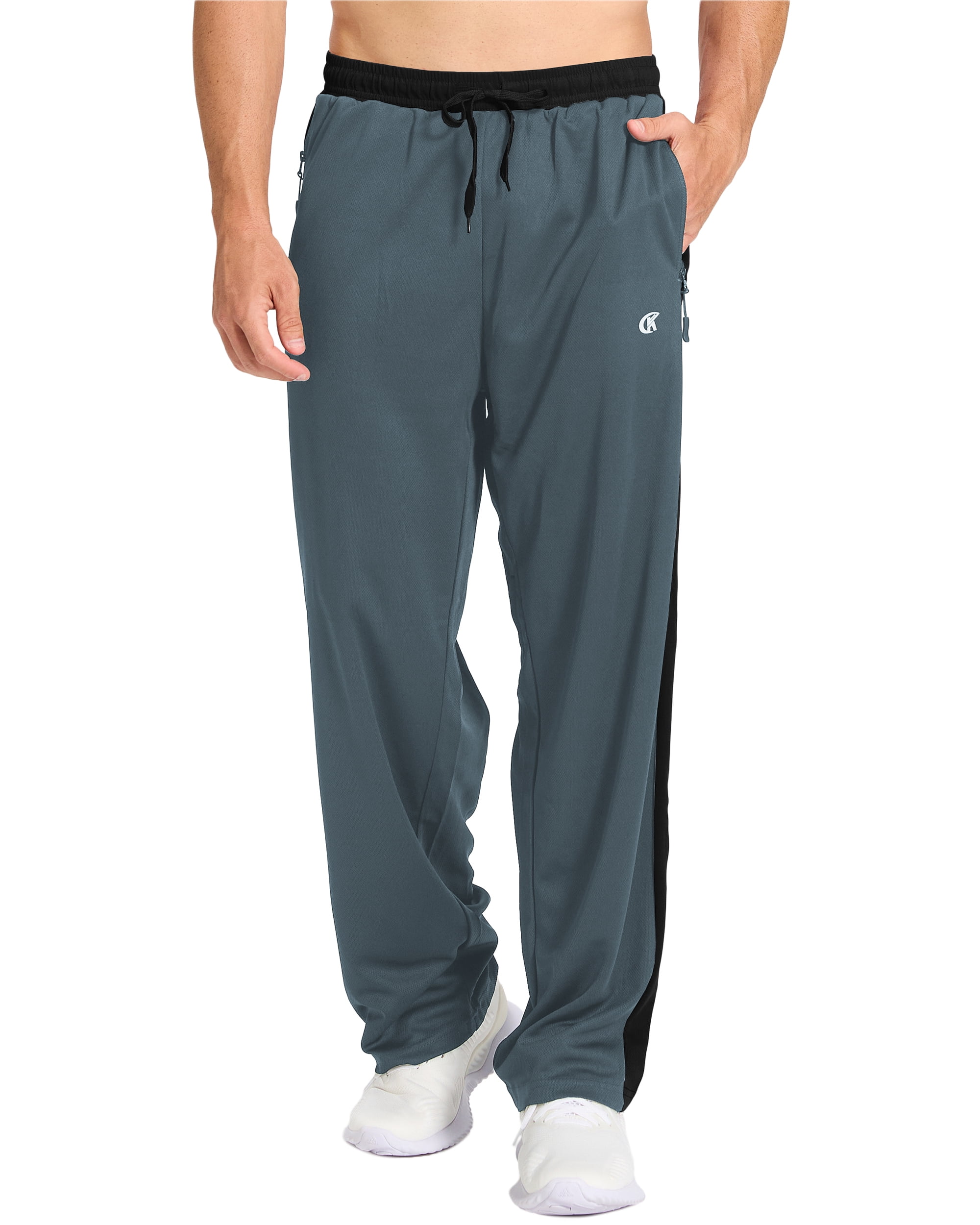 Tyhengta Mens Athletic Sweatpants Open Bottom Joggers Fit Moisture ...