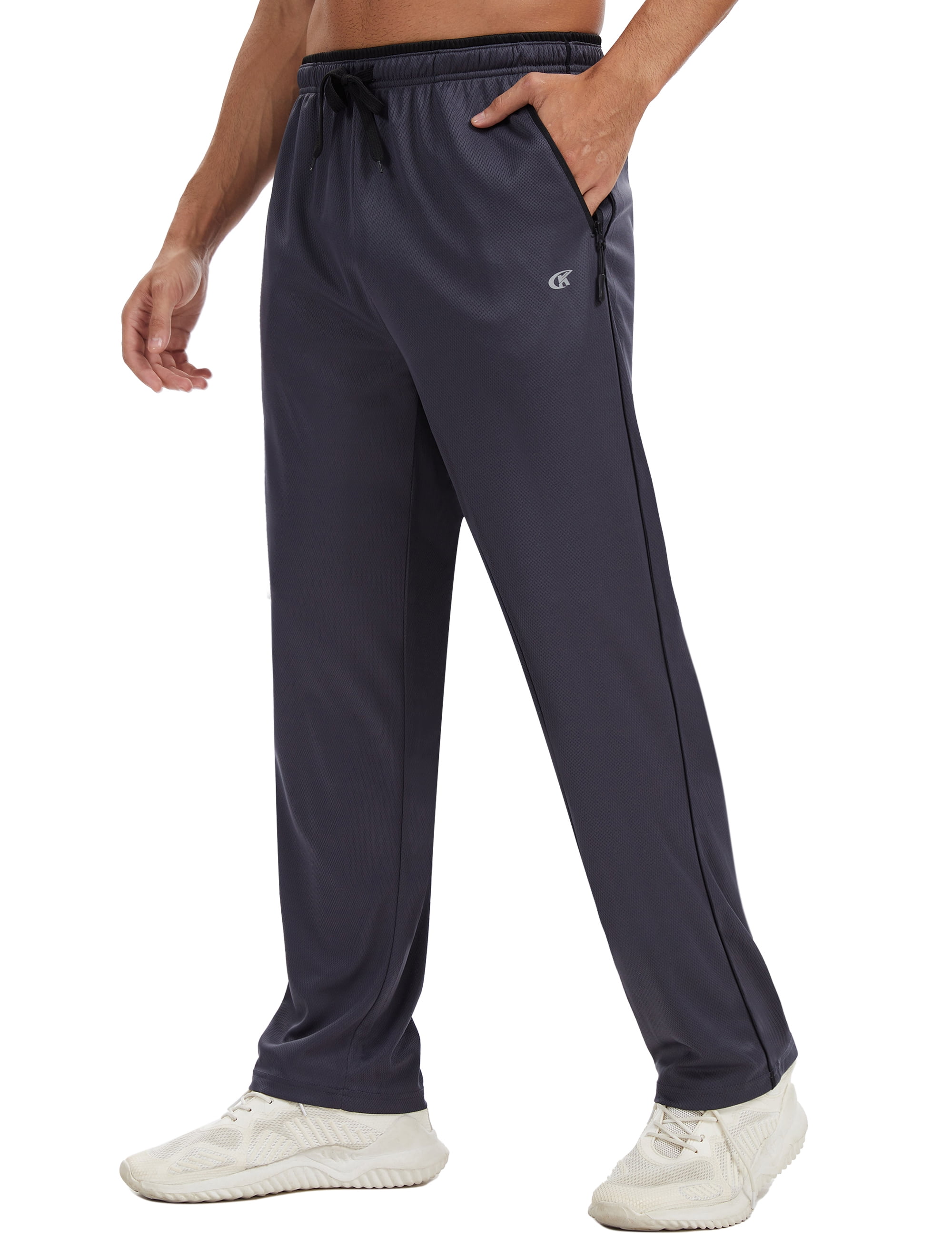 Tyhengta Mens Pants Athletic Open Bottom Running Pants Mesh Mens ...