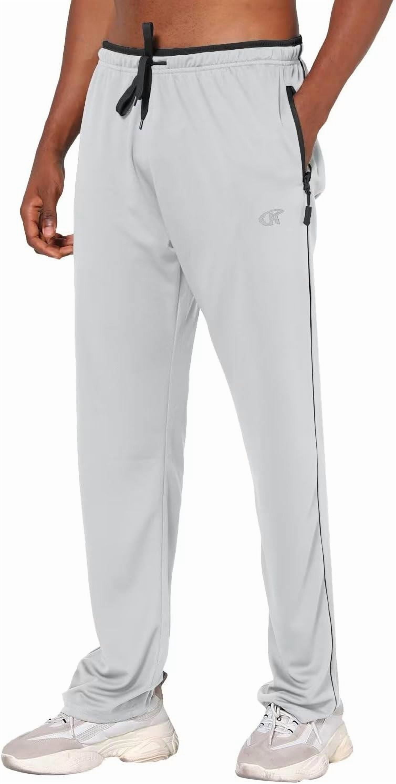 Tyhengta Mens Athletic Running Pants, Open Bottom Sweatpants with ...