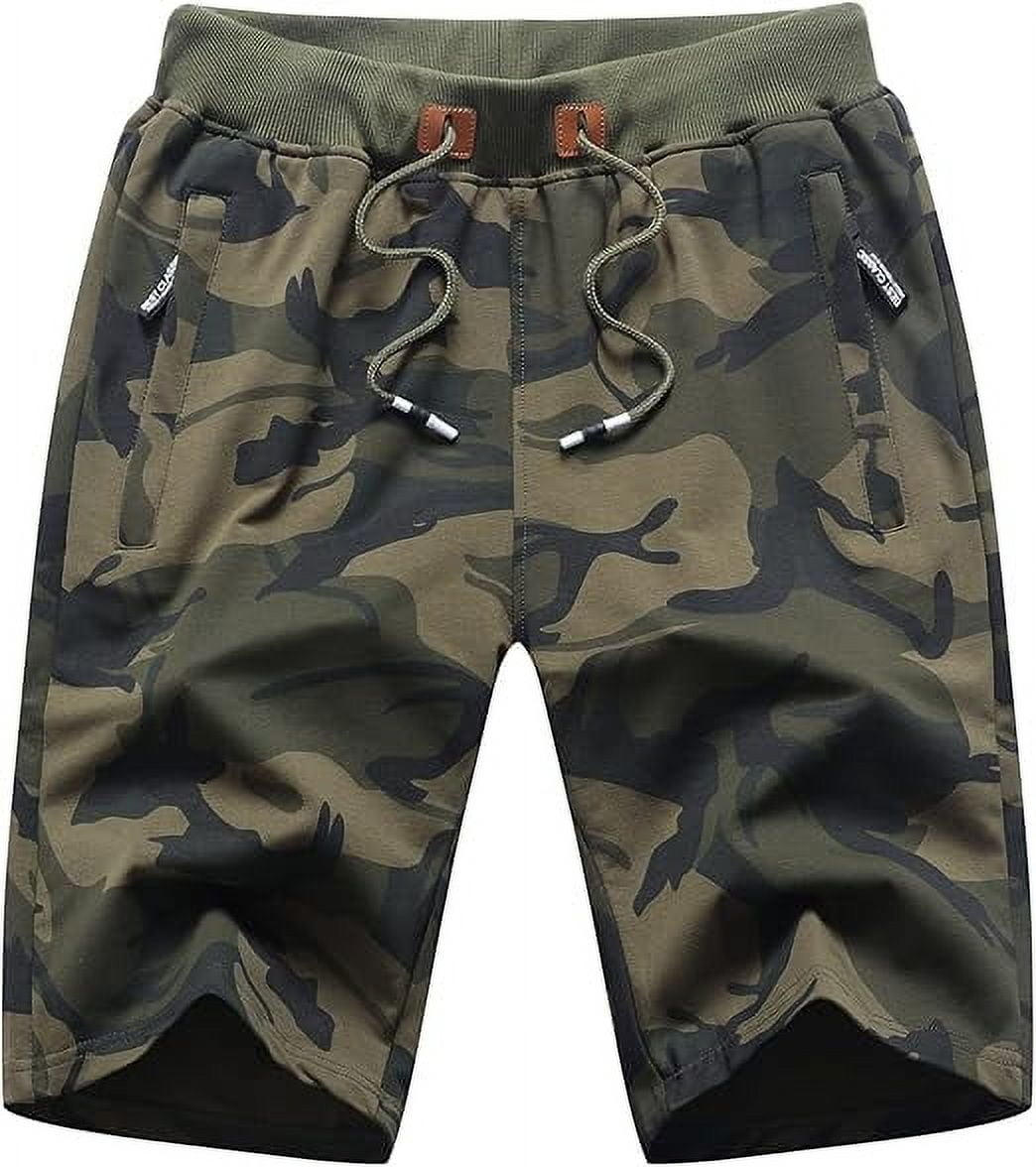 Tyhengta Men's Military Style Shorts, Casual Drawstring, Elastic Waist ...