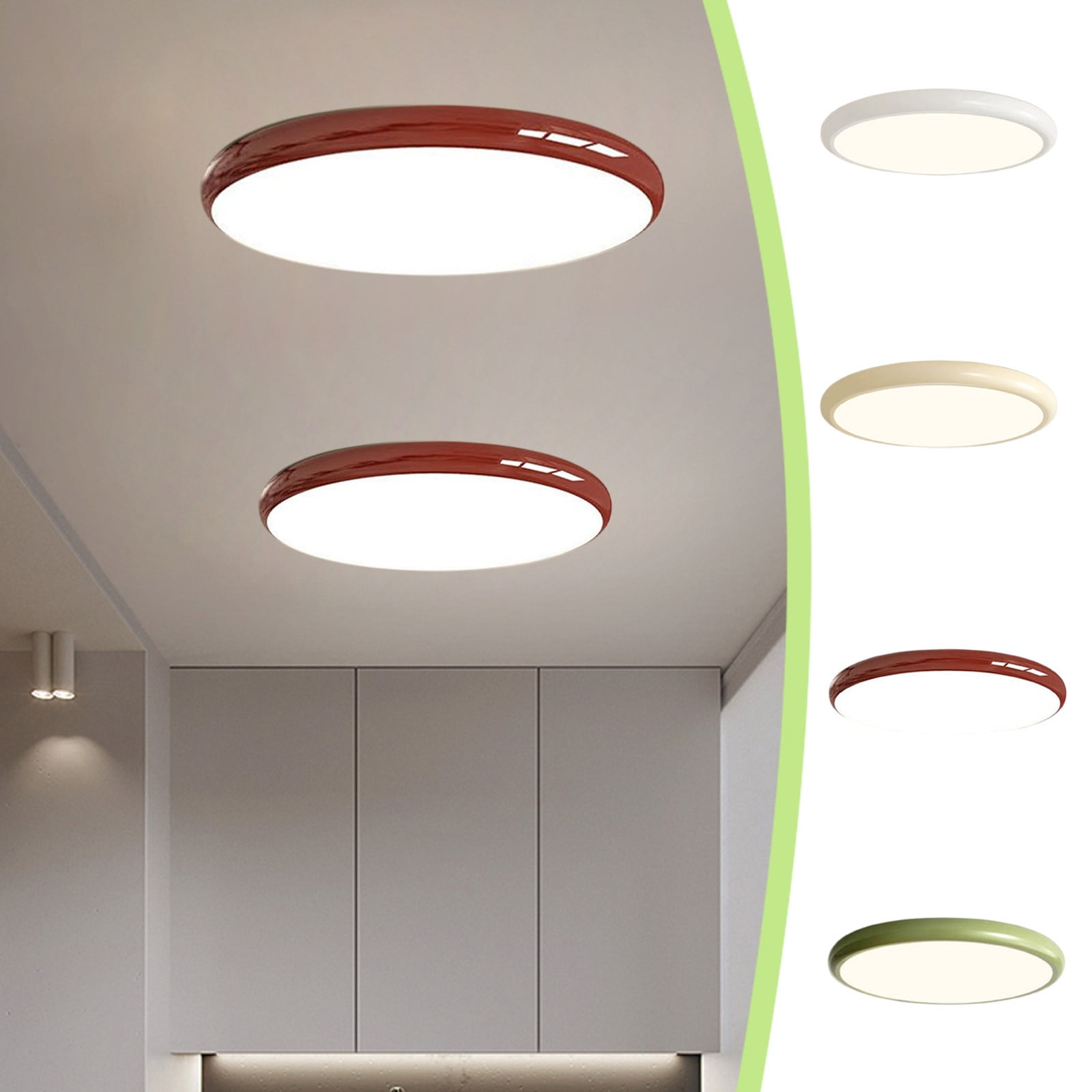 Tyidzon 12 Inch Red Flush Mount Ceiling Light, Bright Ceiling Lighting ...