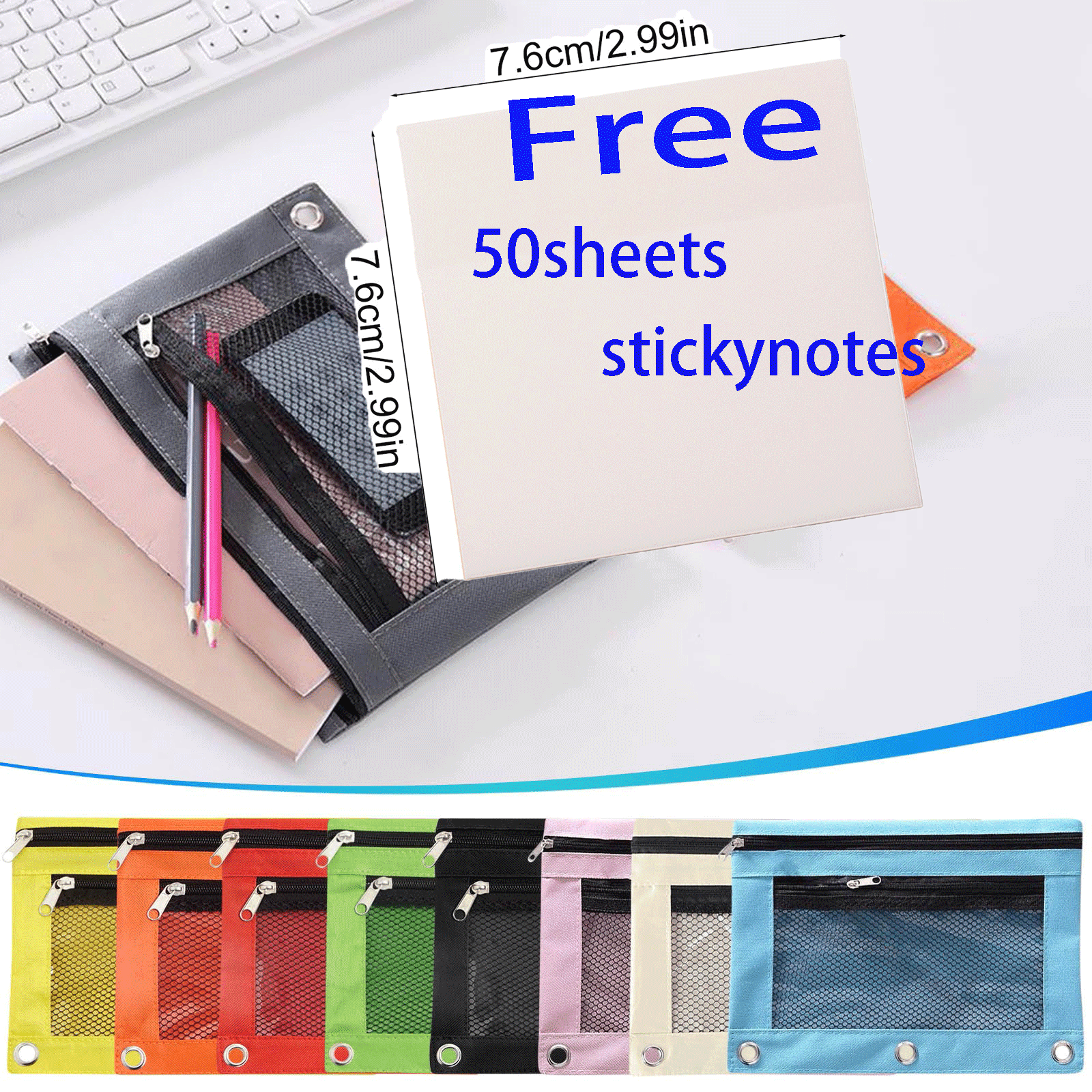 Tyidzon 3 Ring Binder Pencil Pouch, Large Capacity Pencil Bags with ...