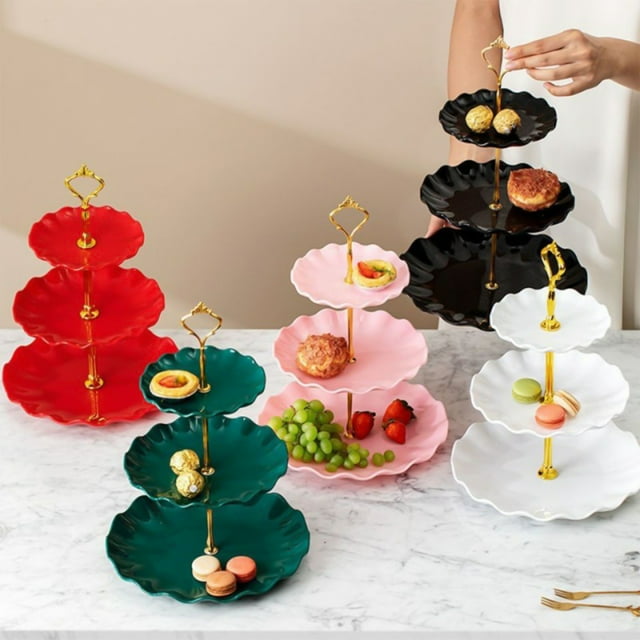 Tyidzon 3 Tier Serving Tray Dessert Table Display Set, Cupcake Stand ...