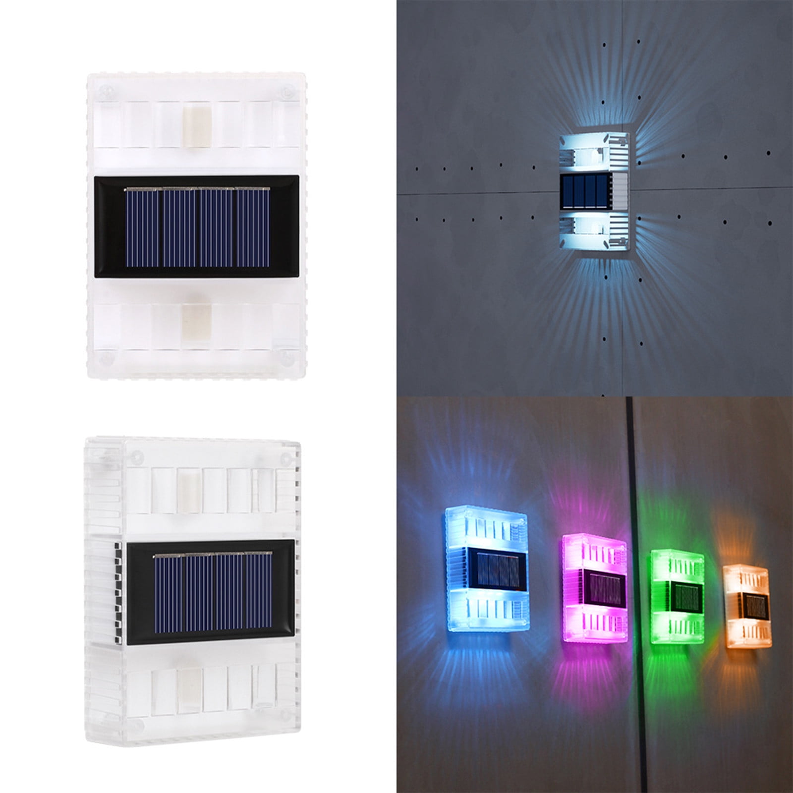 Tyidzon 4 Pack Solar Wall Lights Up Down, Illuminate Outdoor Sunlight ...