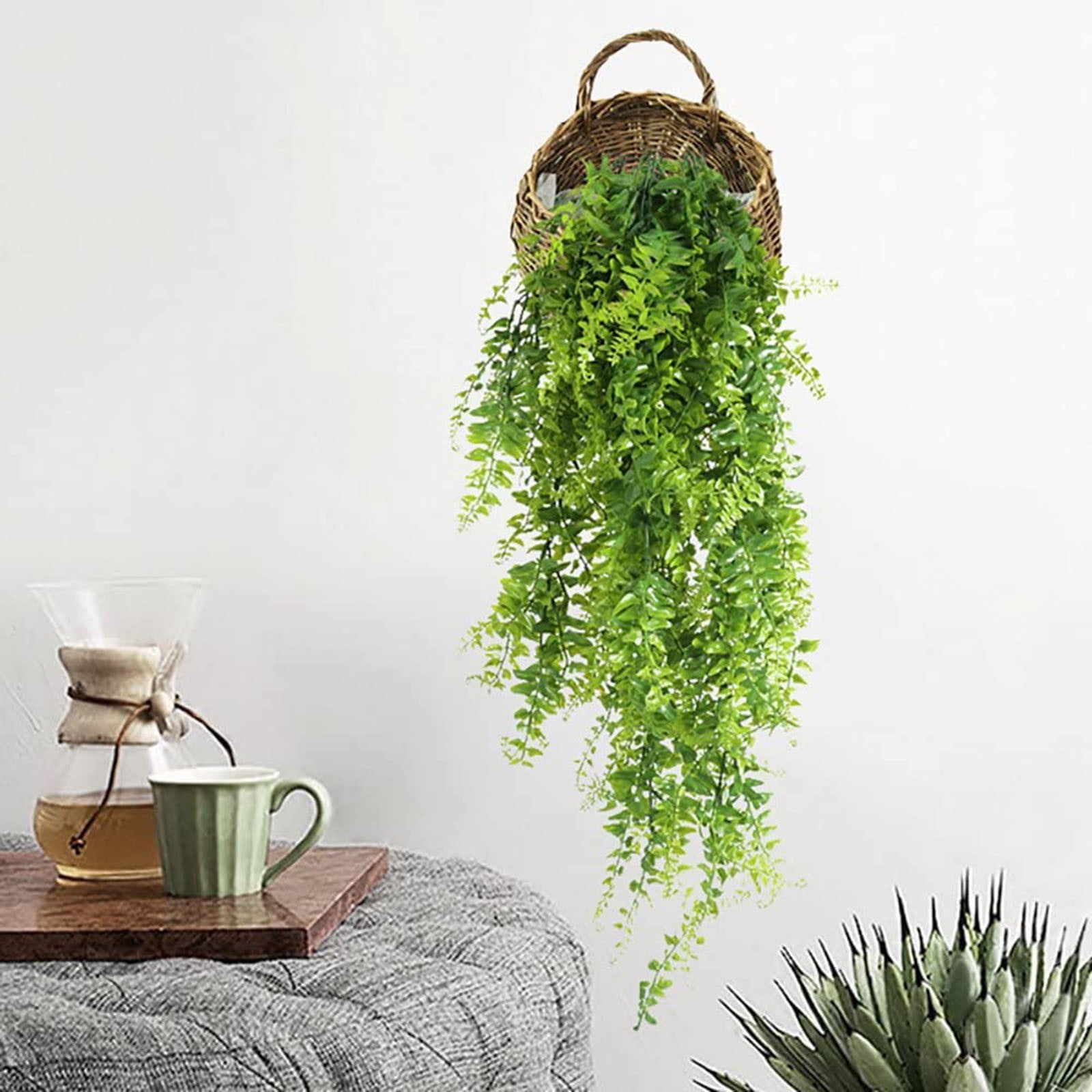 Tyidzon Artificial Plants Indoor Hanging Boston Ferns Fake Plants ...