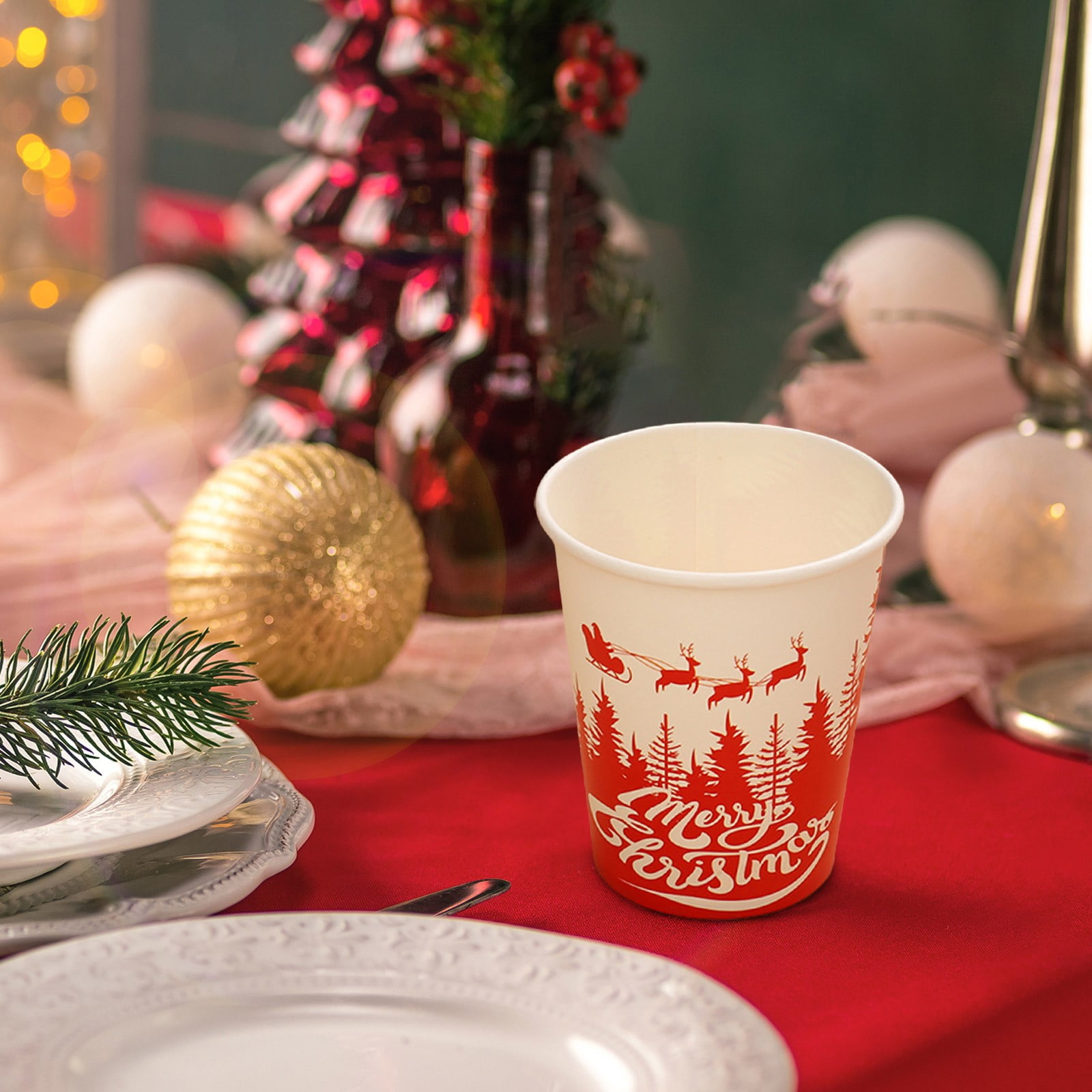 Tyidzon Christmas Paper Cups, Disposable Cups with 9 Designs Including ...