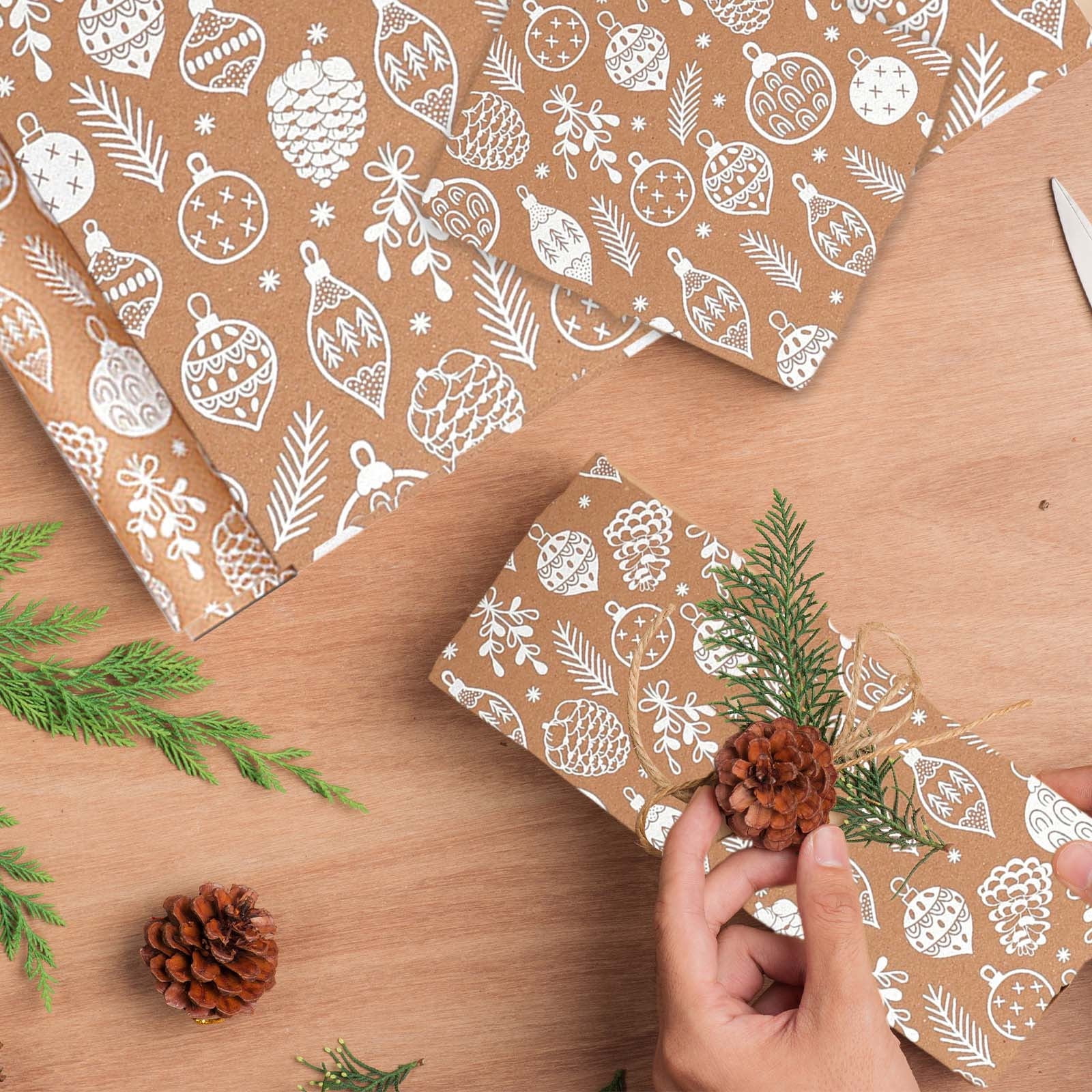 Tyidzon Christmas Wrapping Paper, 17x118" Xmas Vintage Gift Wrapping ...