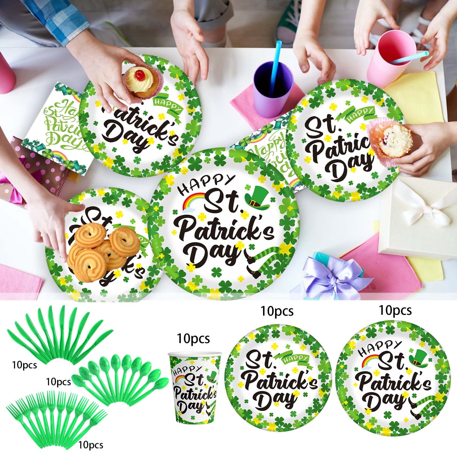 Tyidzon Disposable Green Plastic Forks 10 Pcs - Heavy Duty Green ...
