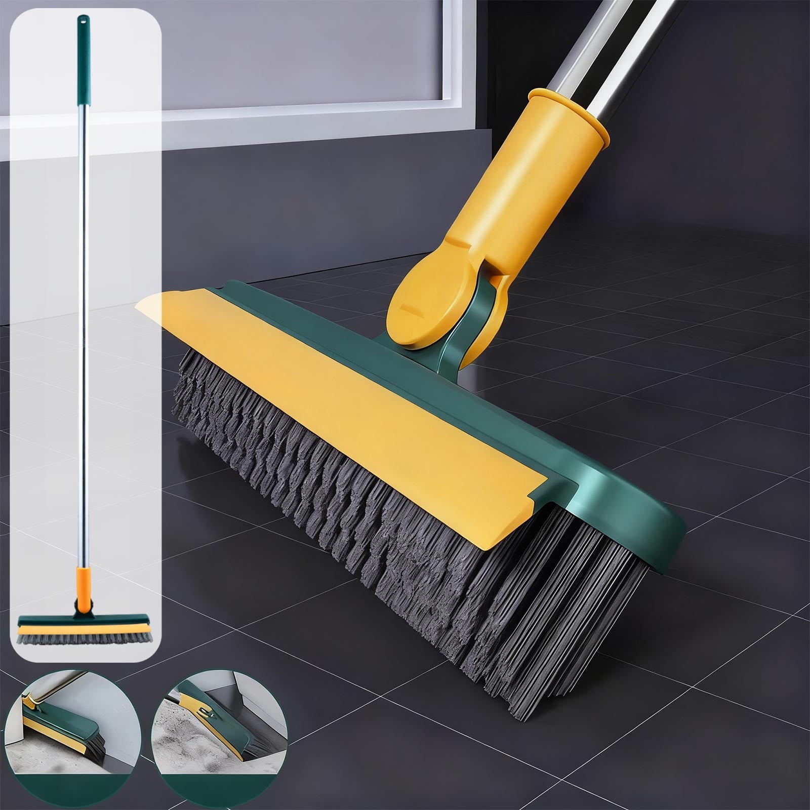 Tyidzon Floor Scrub Brush with 41 Inch Long Handle 2 in 1 Scrape Brush ...