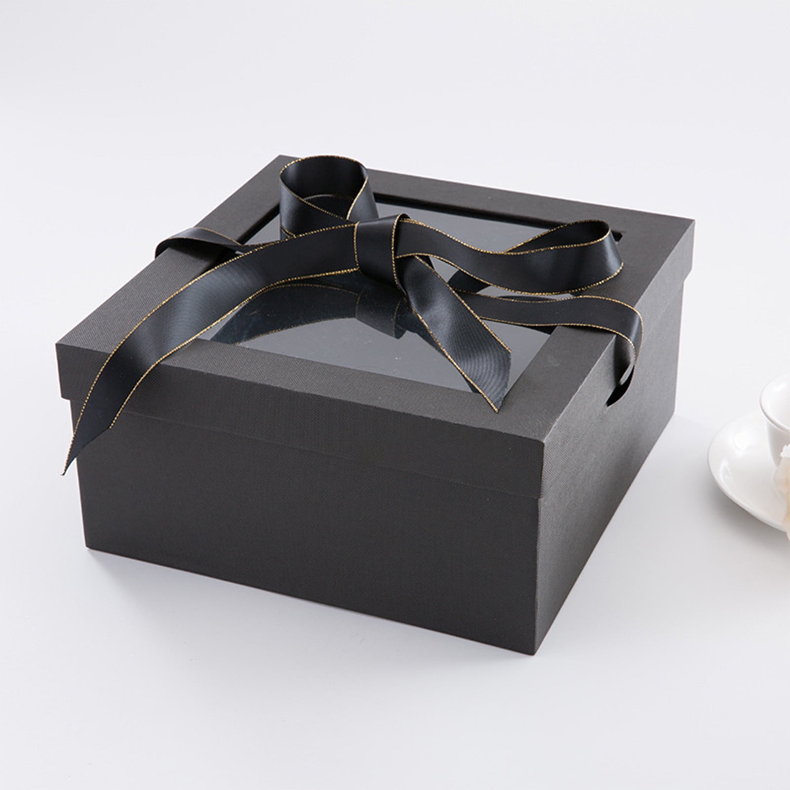 Tyidzon Gift Box for Presents with Ribbon 9.2x9.2x4.3 Inches Clear Gift ...