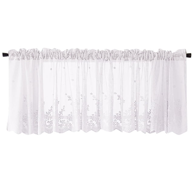 Tyidzon Lace Valance Curtains Short Valances for Windows, Small Kitchen ...